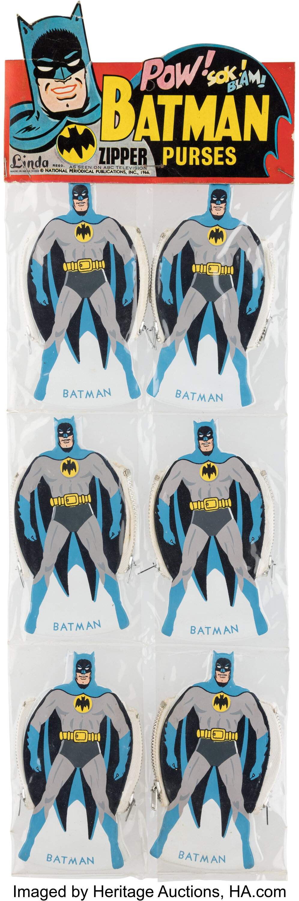 Batman Zipper Purse Retail Display (Linda, 1966).... Movie/TV | Lot ...