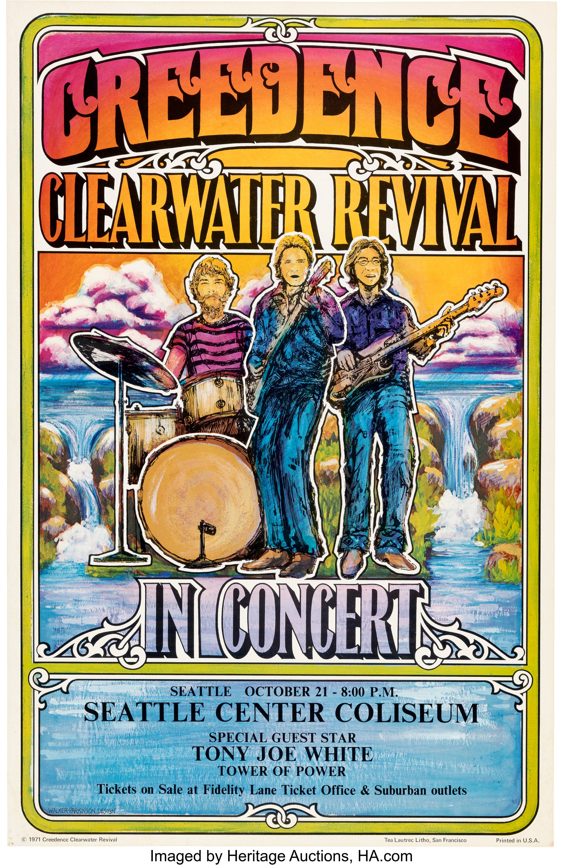 Creedence Clearwater Revival 1971 Seattle, WA Concert Poster | Lot ...