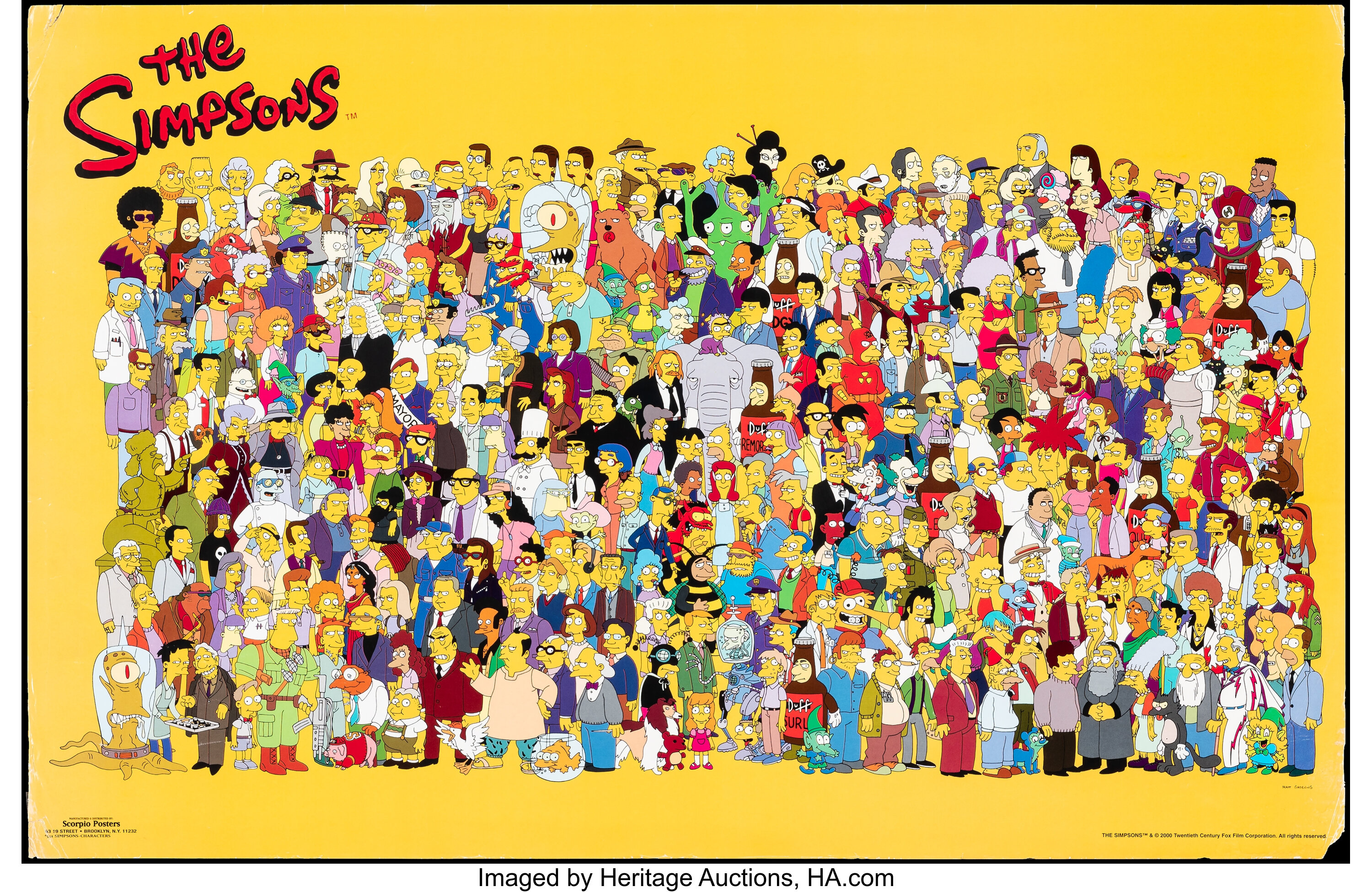 The Simpsons (Scorpio Posters, 2000). Rolled, Very Fine-. | Lot #53267 ...