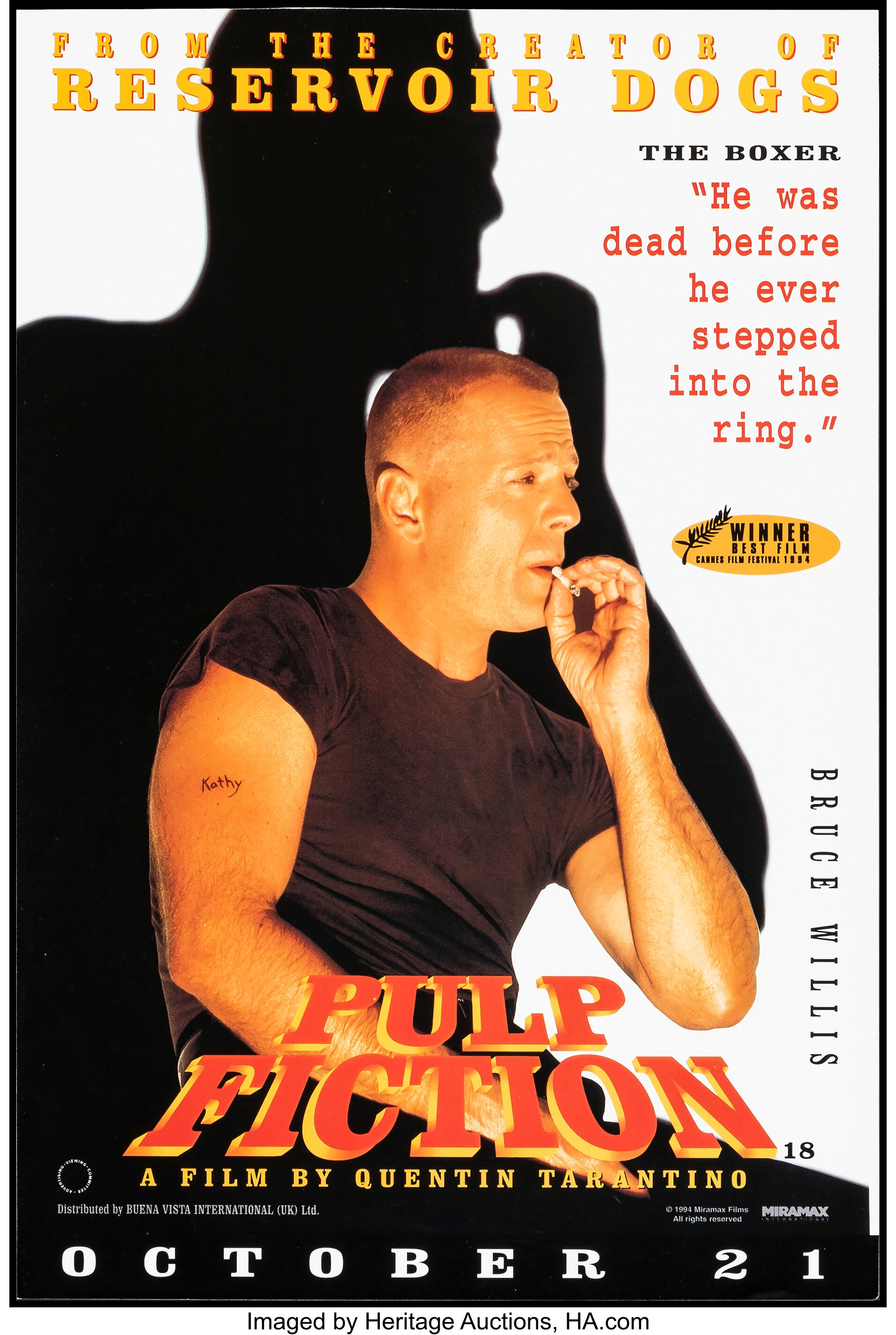 Pulp Fiction (Buena Vista, 1994). Rolled, Very Fine+. British | Lot ...