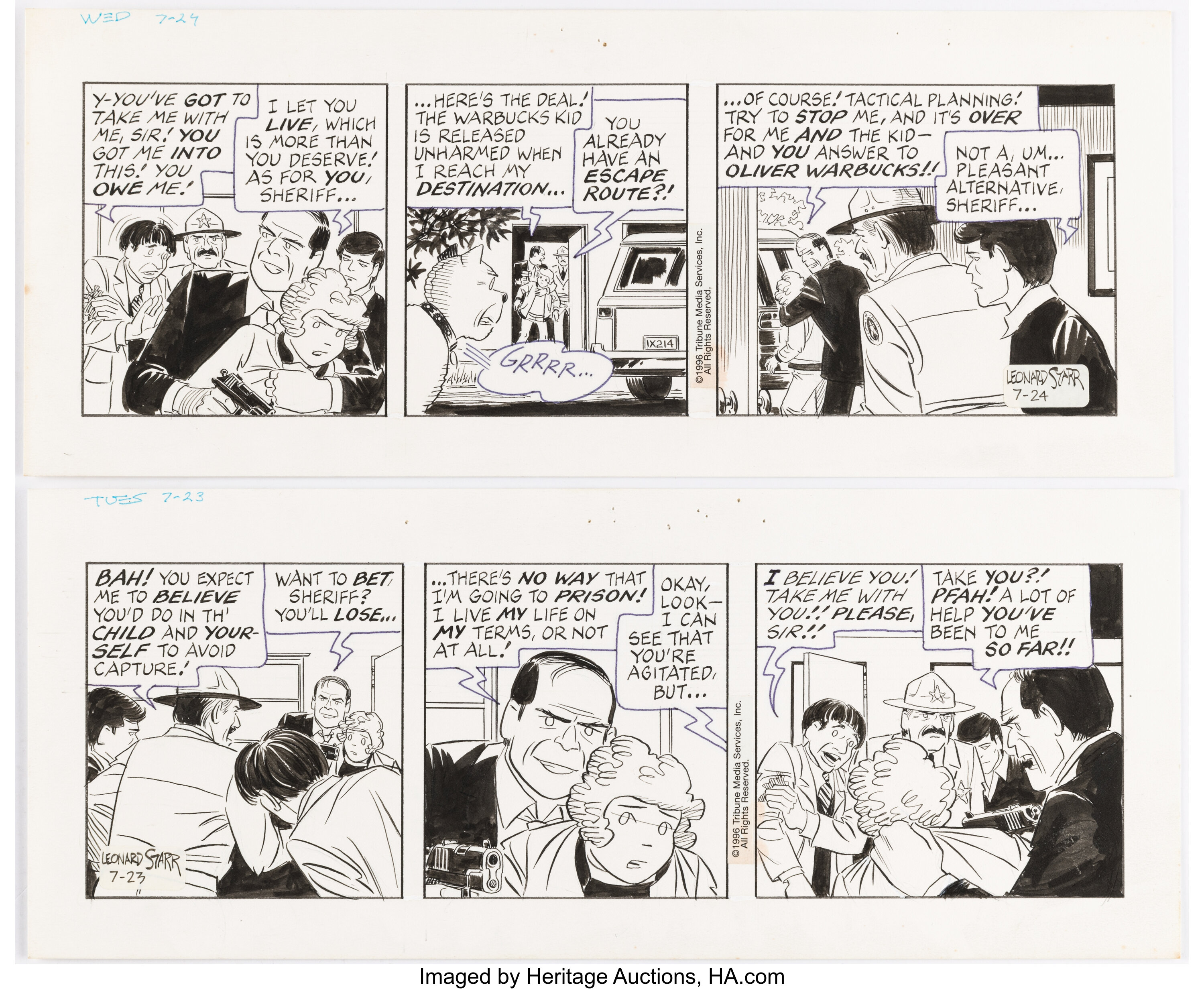 Leonard Starr Little Orphan Annie Daily Comic Strip Original Art | Lot ...