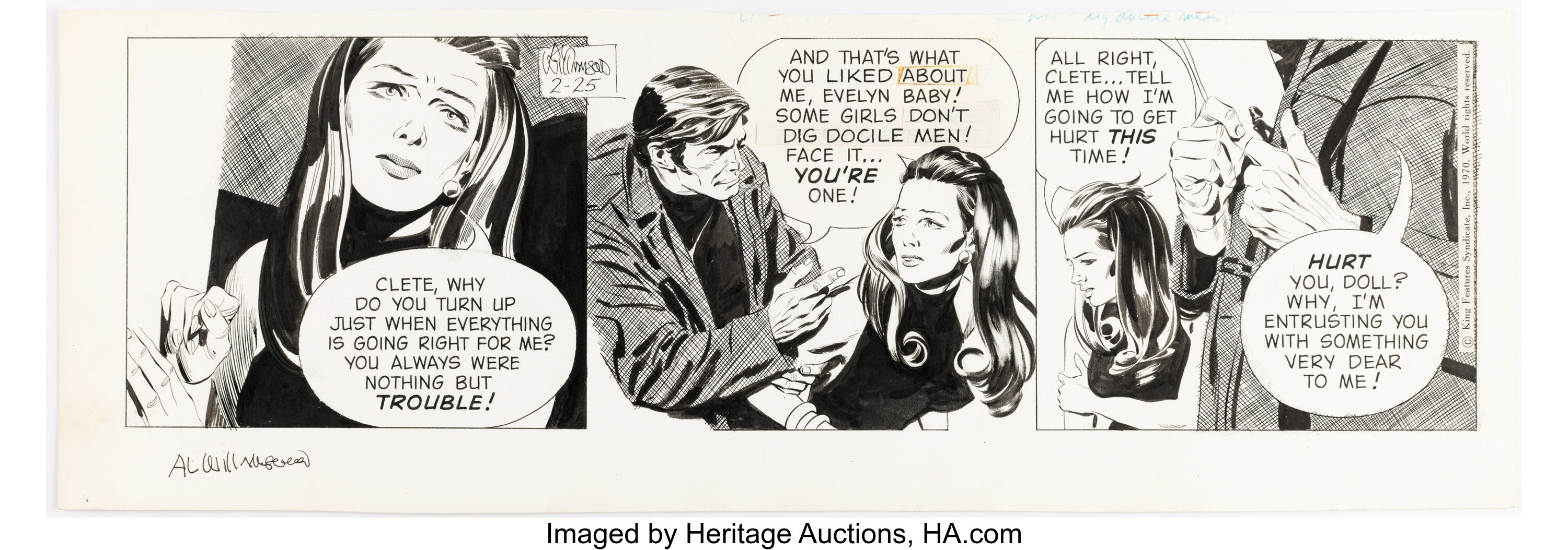 Al Williamson Secret Agent Corrigan Daily Comic Strip Original Art ...