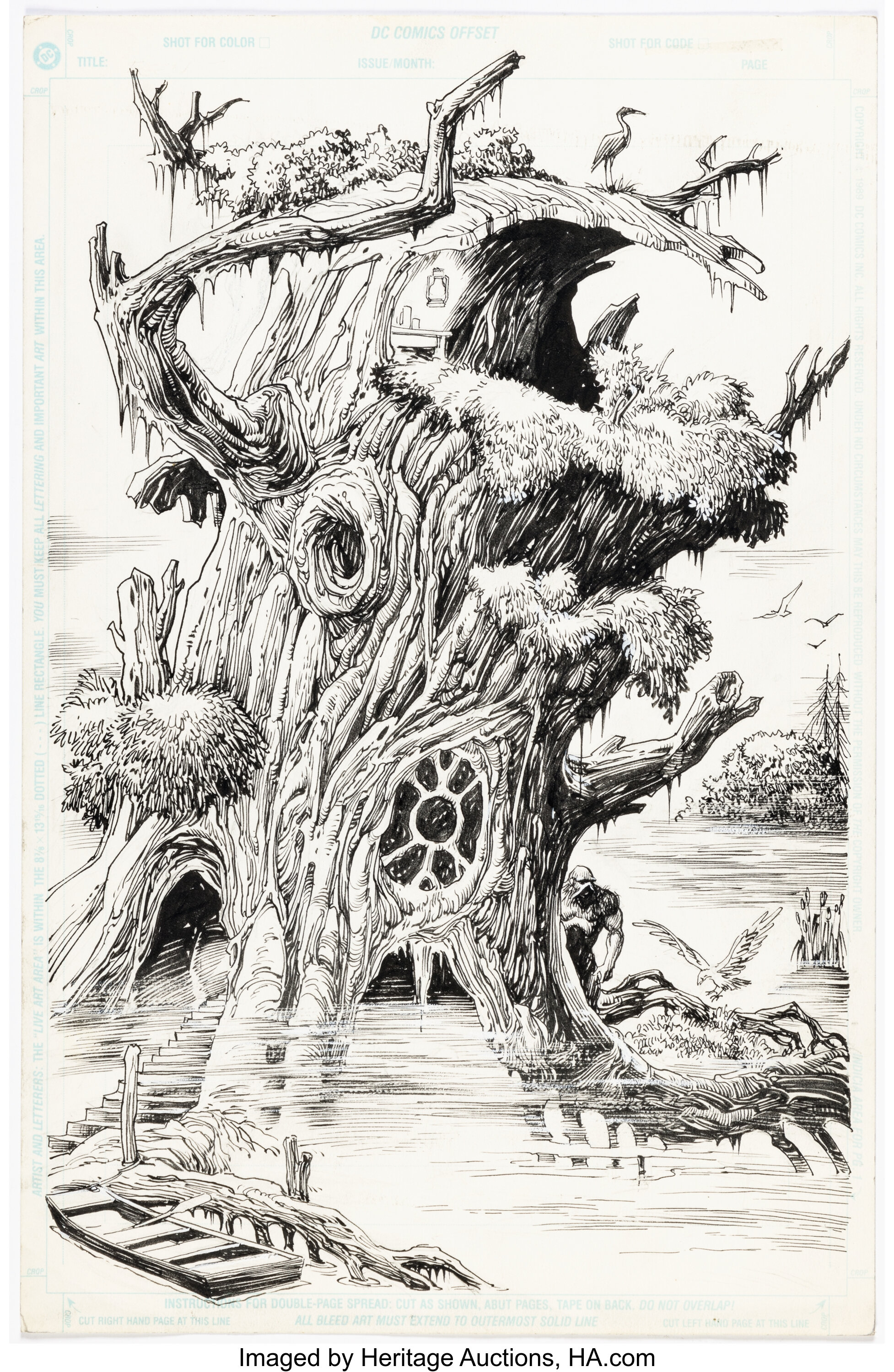 Rick Veitch and Alfredo Alcala - Swamp Thing Splash Page Original | Lot ...
