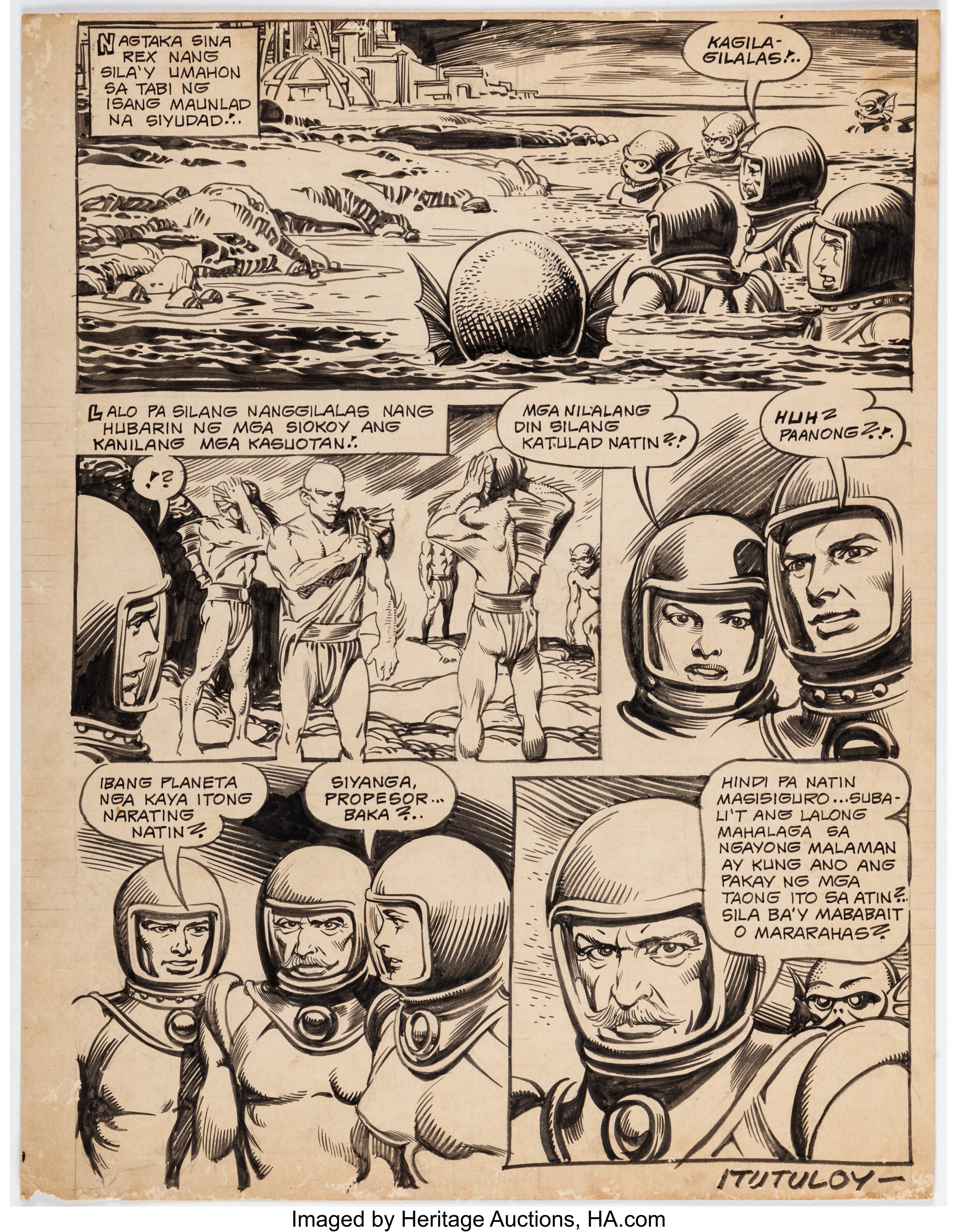 Nestor Redondo Modern Komiks Rex Samson Story Page Original Art | Lot ...