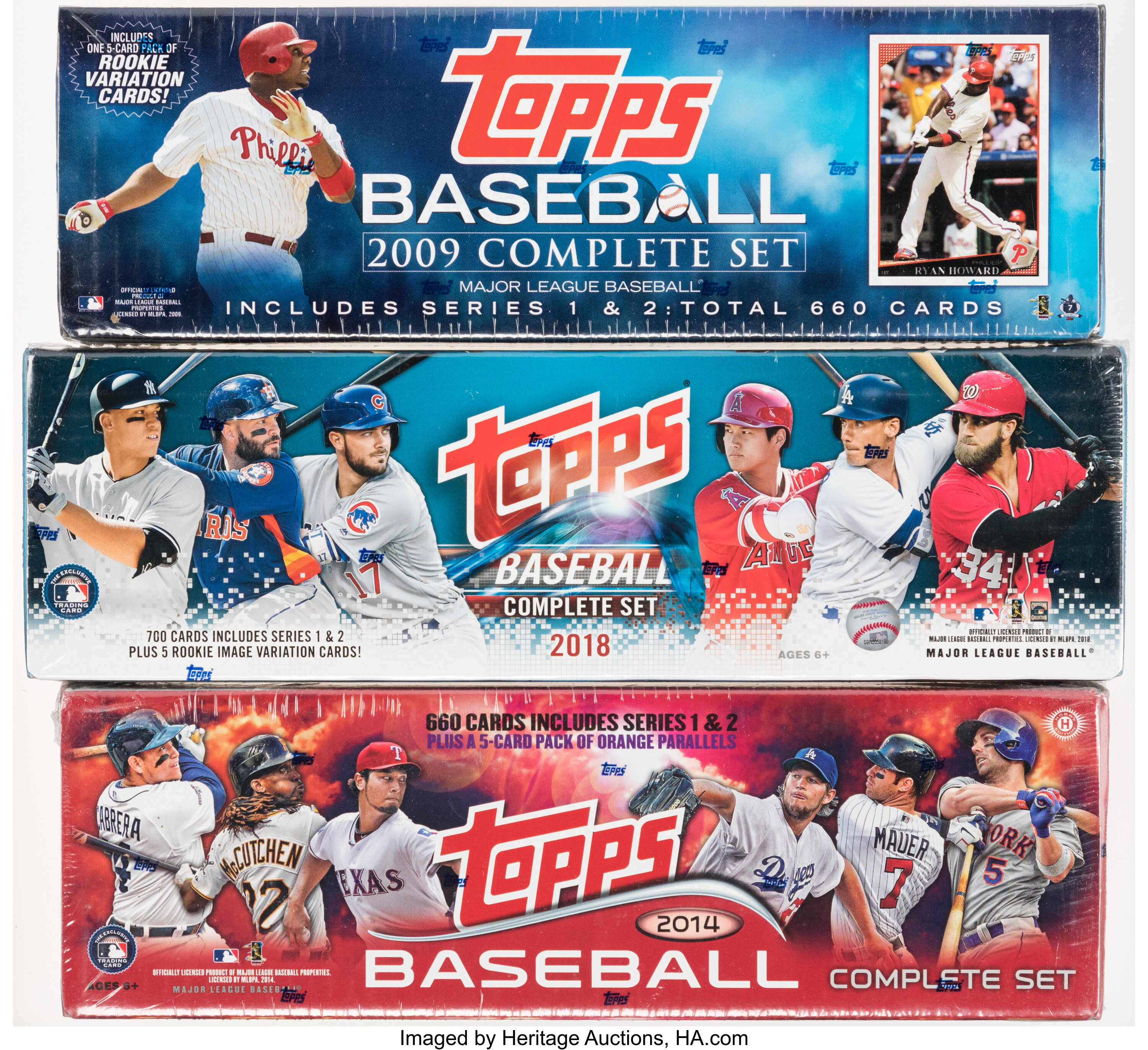 2009, 2014 & 2018 Topps Baseball Factory Set Lot of 3. ... Baseball ...