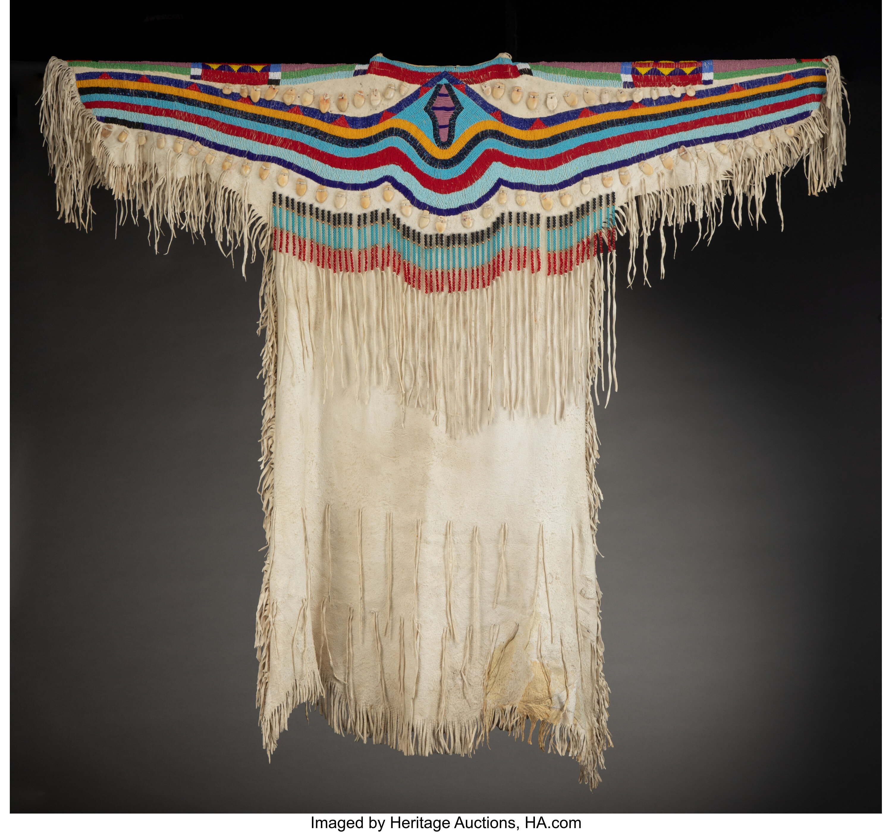 A Plateau Beaded Hide Dress ... American Indian Art Beadwork and | Lot ...