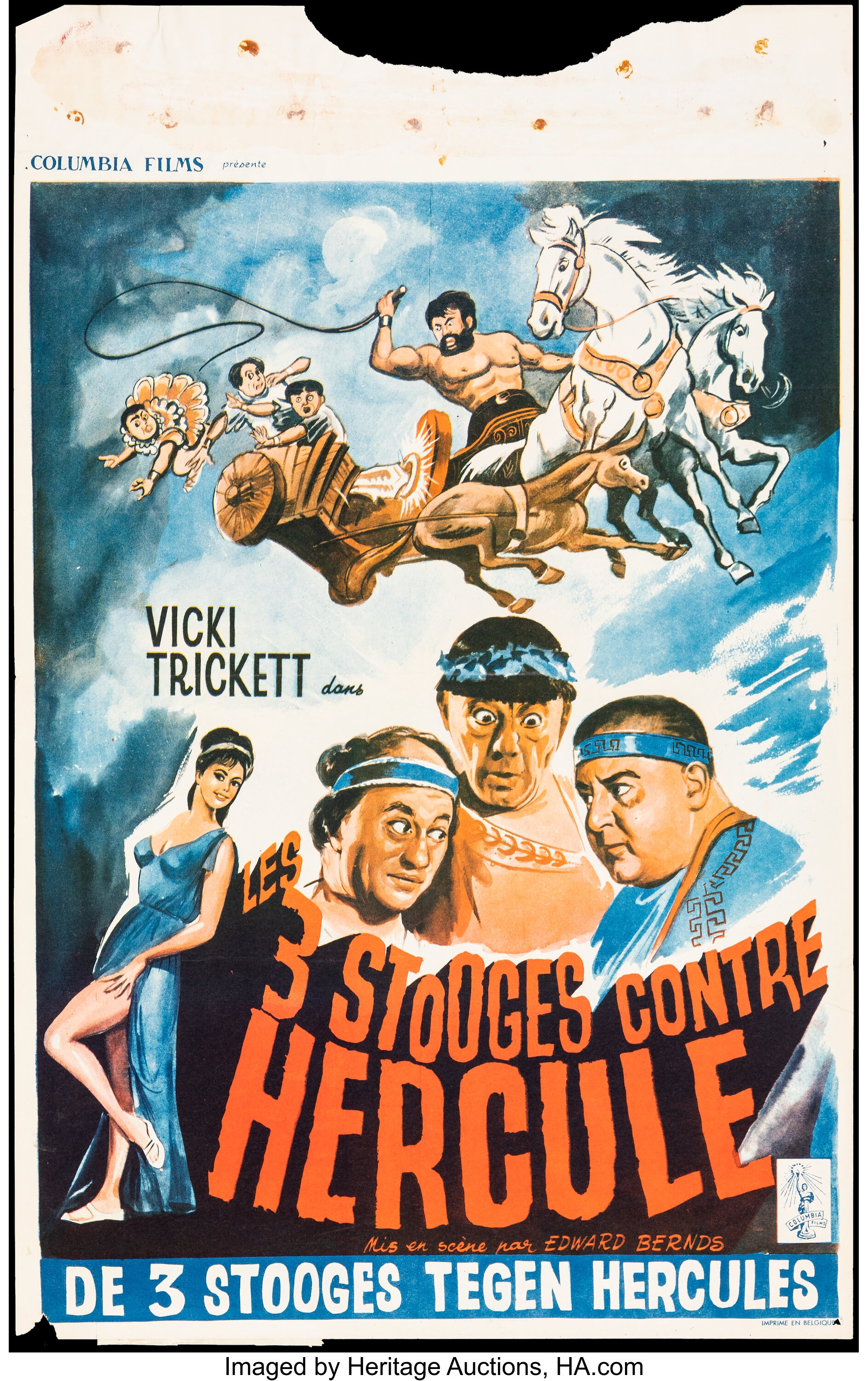 The Three Stooges Meet Hercules (Columbia, 1962). Folded, Fine/Very ...