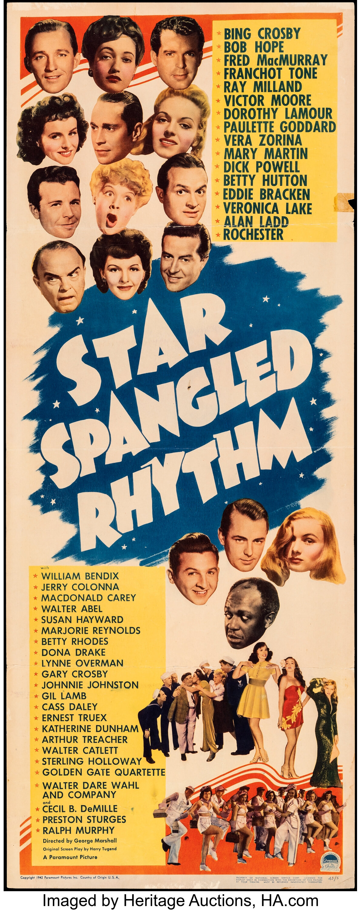 Star Spangled Rhythm (Paramount, 1942). Folded, Fine/Very Fine. | Lot ...
