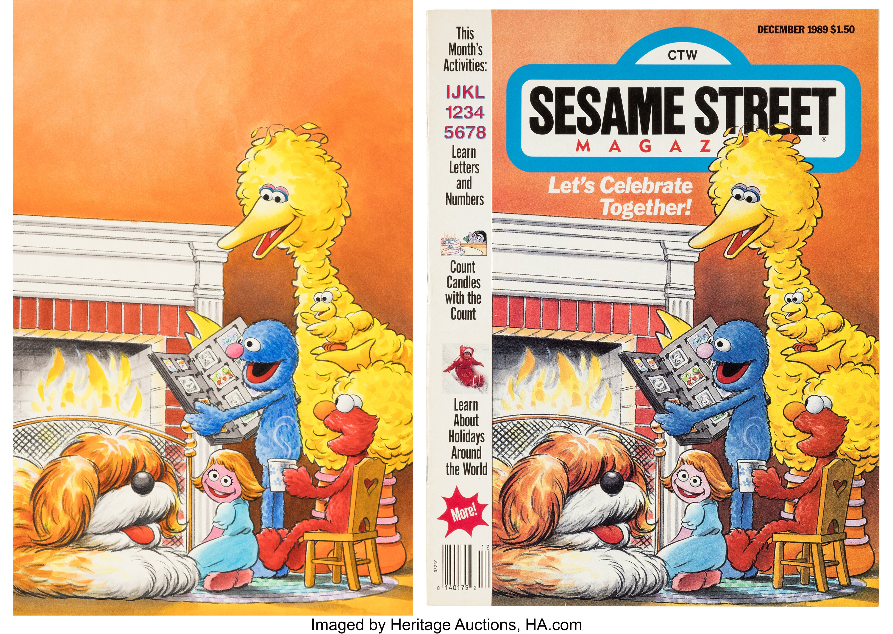 Sesame Street Magazine Grover and Friends Cover Original Art by Tom ...