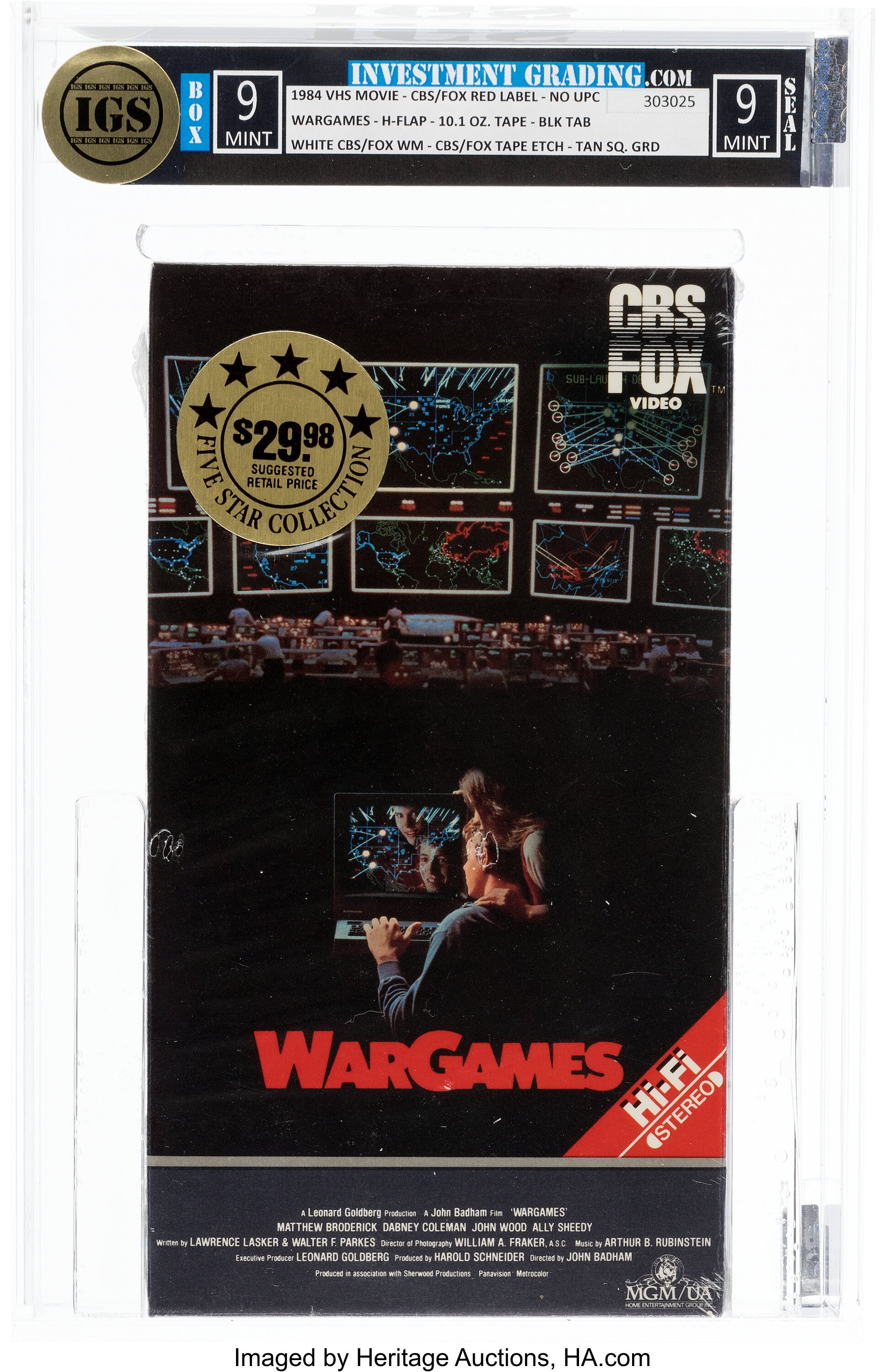 WarGames VHS 1984 - IGS Box 9 Mint and Seal 9 Mint, Slipcase, | Lot ...