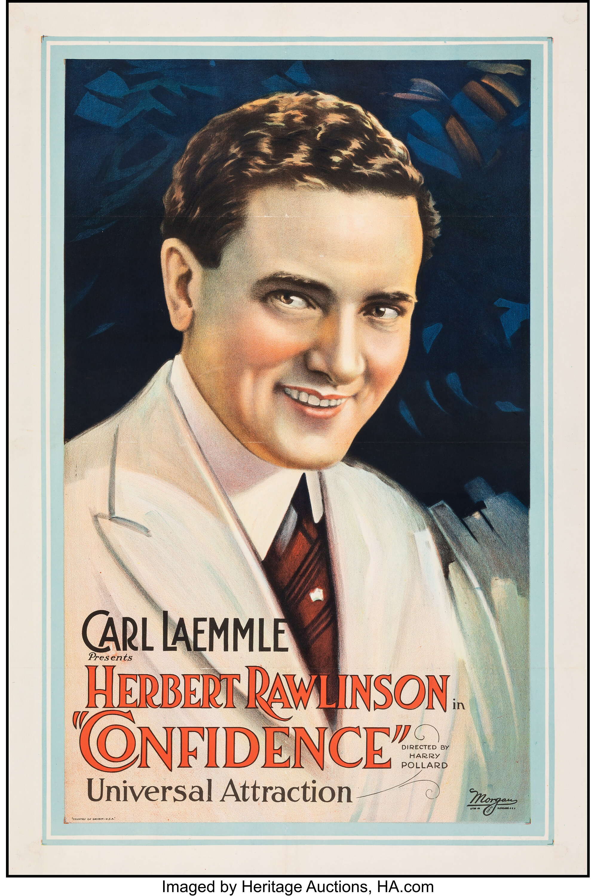 Confidence (Universal, 1922). Fine/Very Fine on Linen. One Sheet | Lot ...