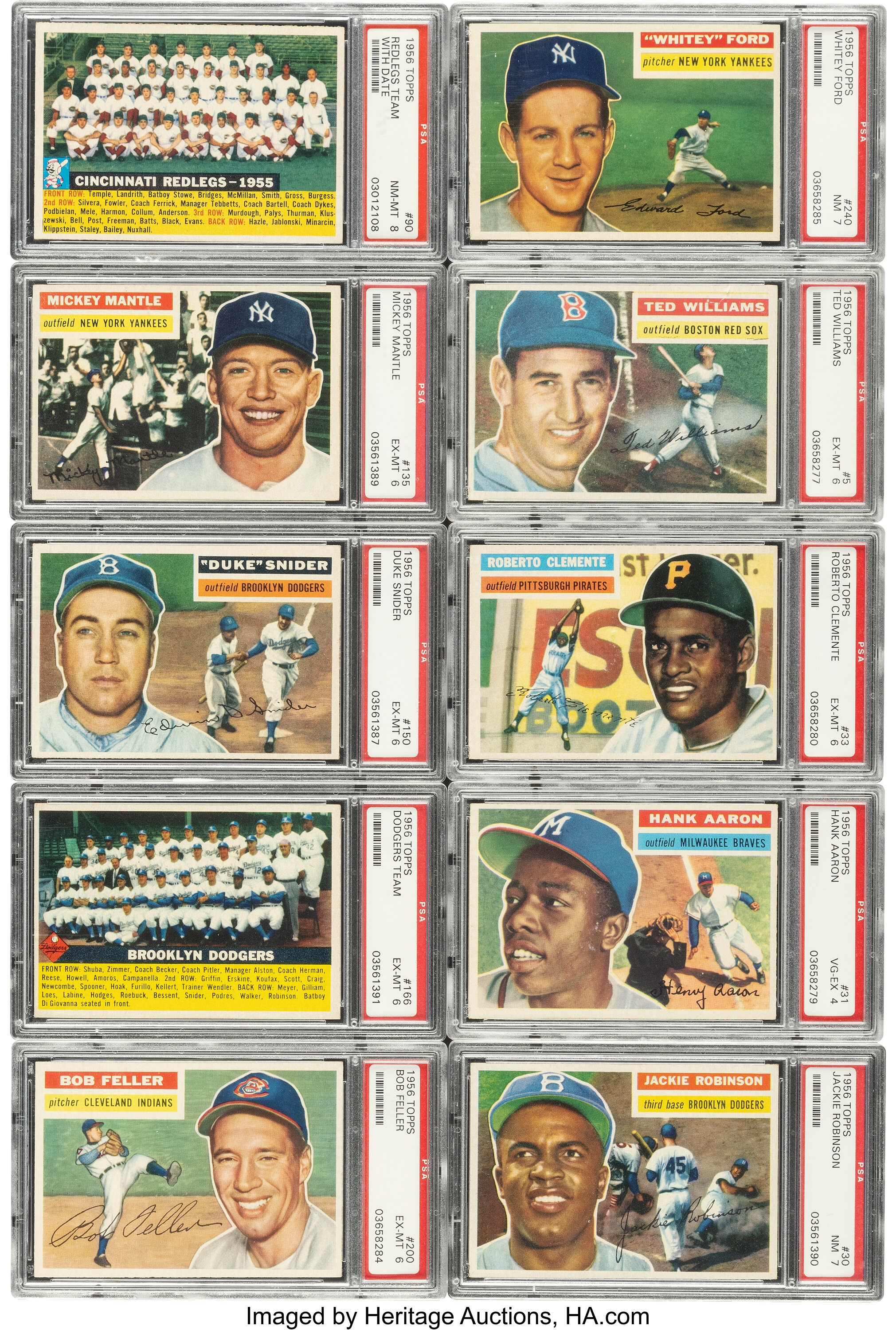 1956 Topps Baseball Near Set (317/340). ... Baseball Cards Sets | Lot ...