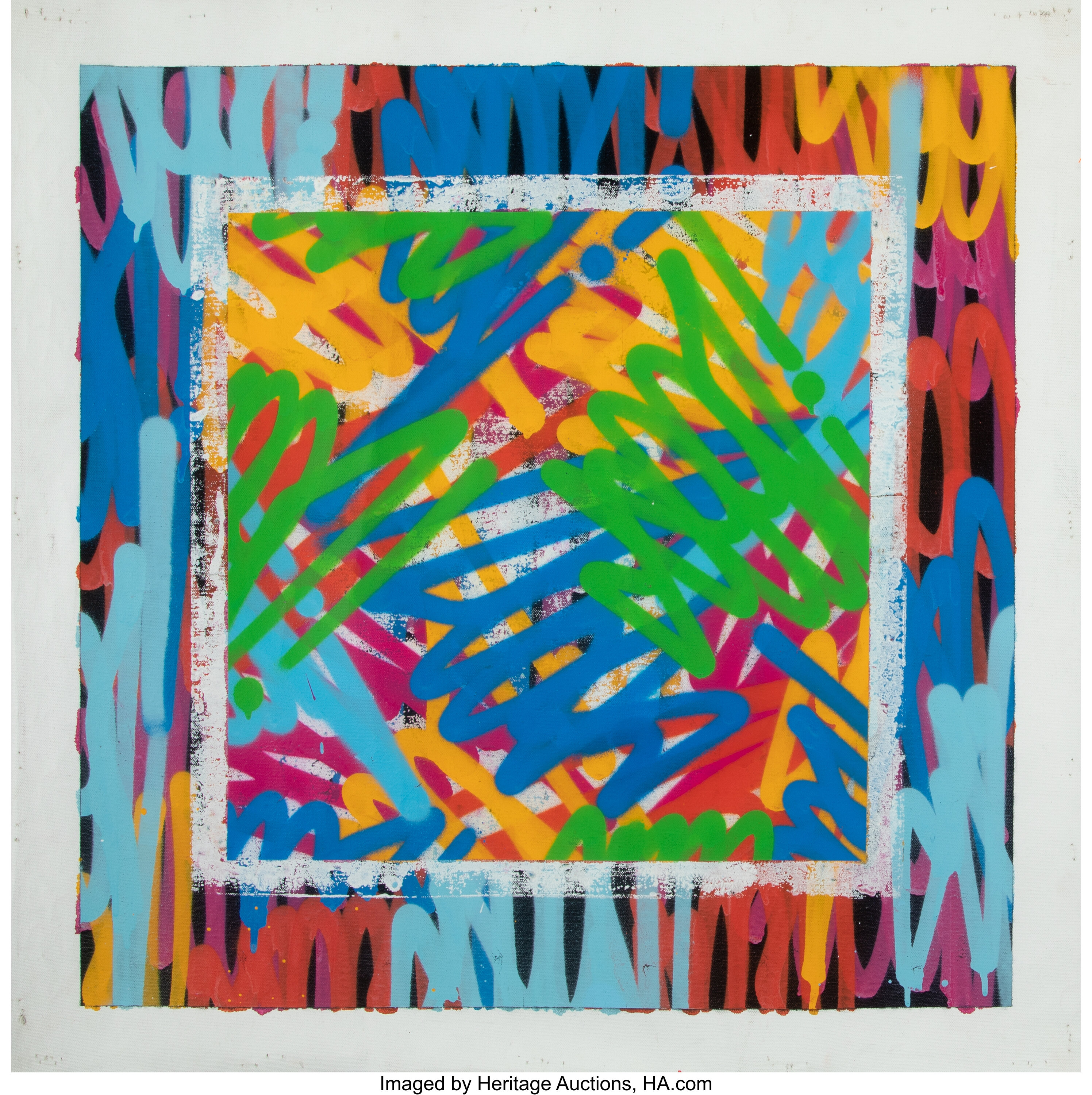 Seen UA (b. 1961). Untitled, 2020. Spray paint and acrylic on | Lot ...