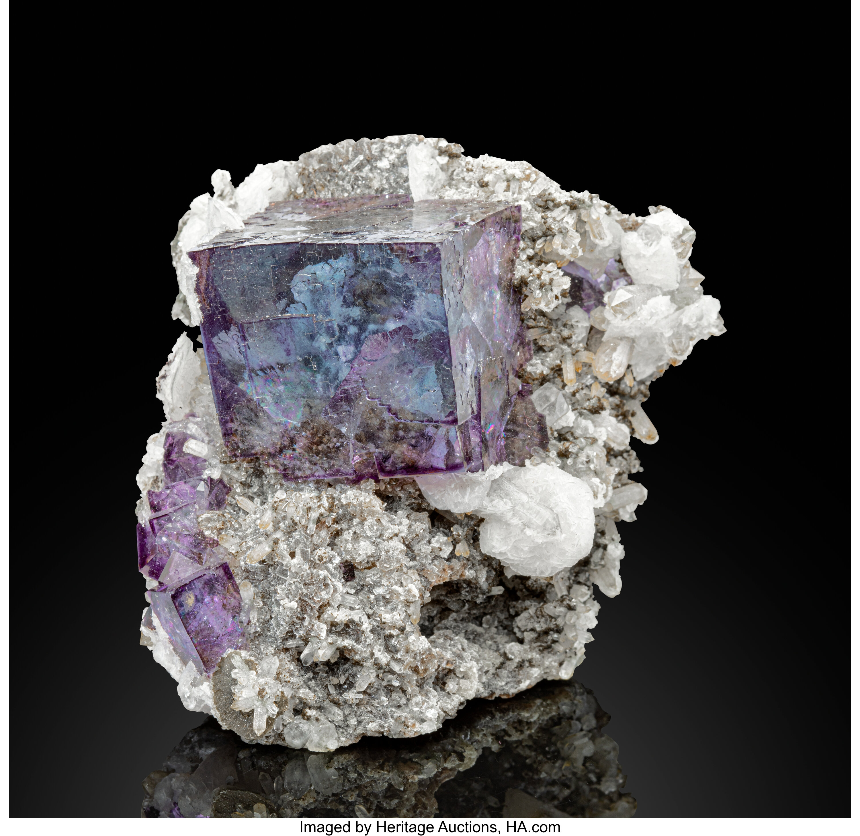 Fluorite, Calcite, Quartz. Shangbao Mine, Leiyang Co., Hengyang, | Lot ...