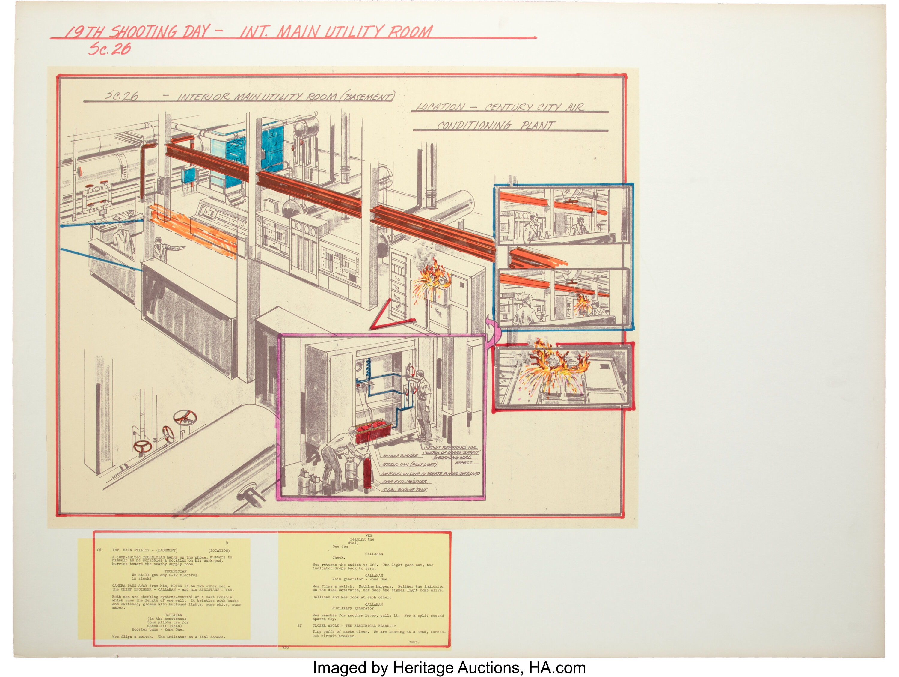 Oversize Unit Storyboard of Basement Utility Room from The Towering ...