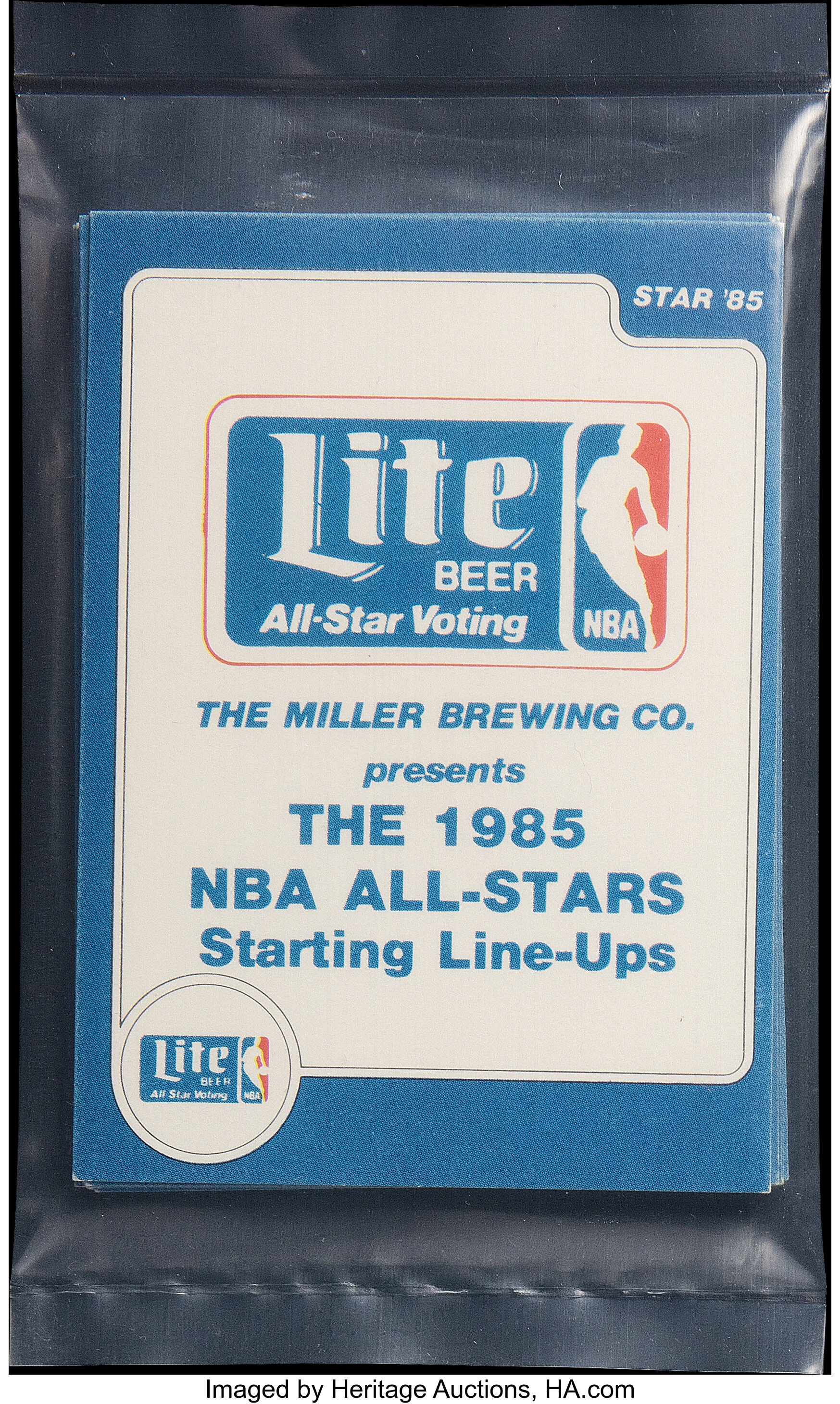 1985 Star Co. Miller Lite Beer "1985 NBA All-Stars" Complete Set in ...