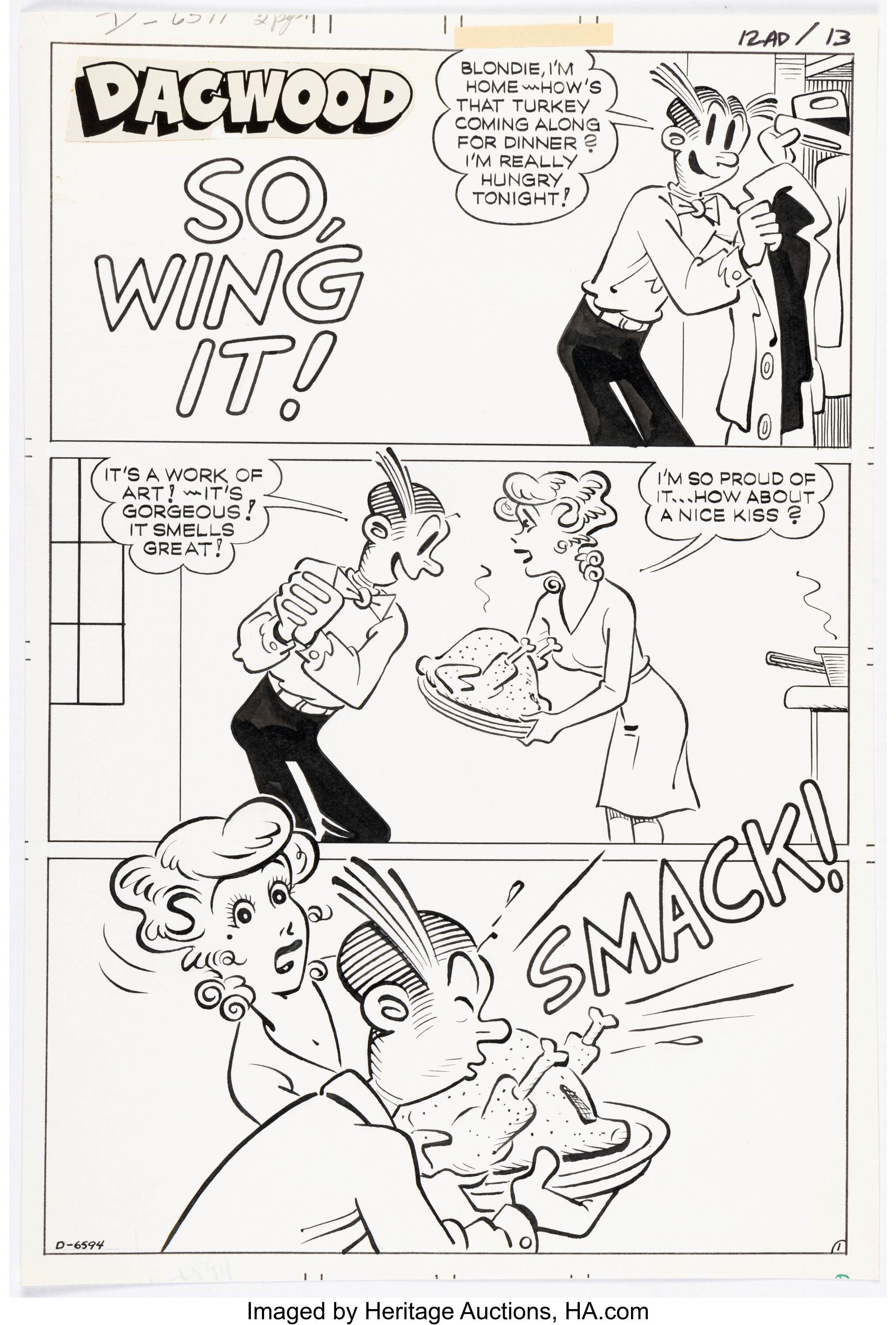 Paul Fung Jr. Blondie #214 Complete Stories Original Art Group of 9 ...