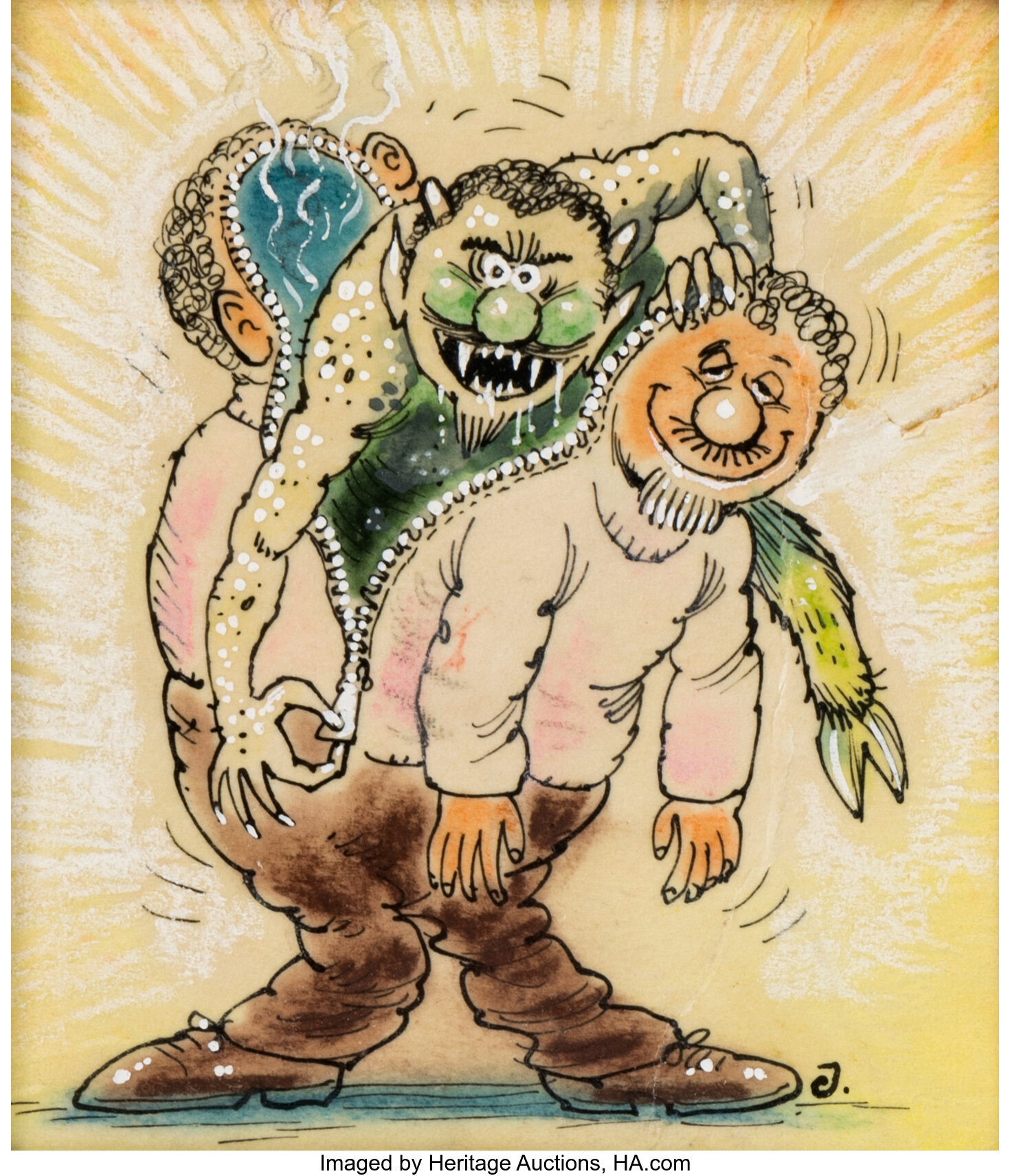 Al Jaffee - Self Portrait Illustration Original Art (undated).... | Lot ...