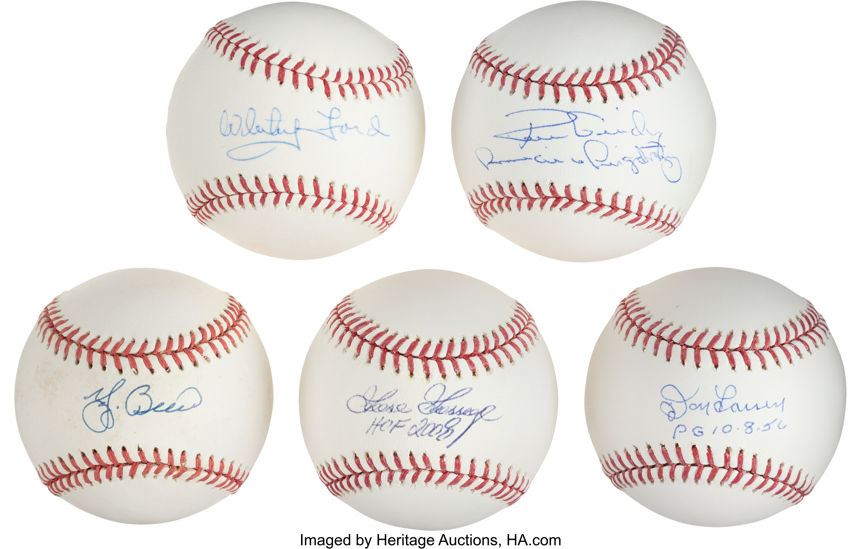 New York Yankees Greats Single Signed Baseballs Lot of 5.... | Lot ...