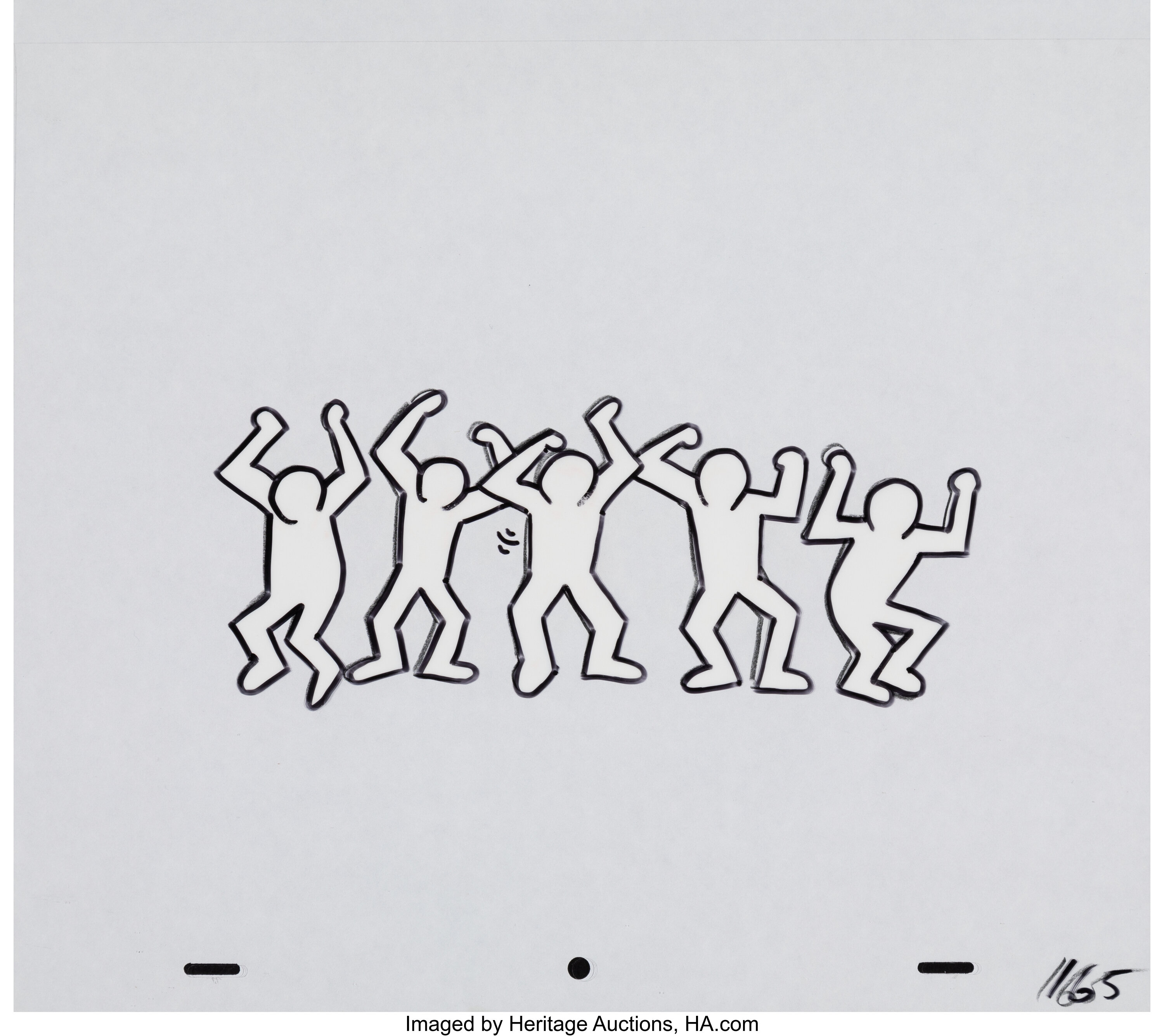 After Keith Haring . Sesame Street Break-Dancers (3 works). Marker ...