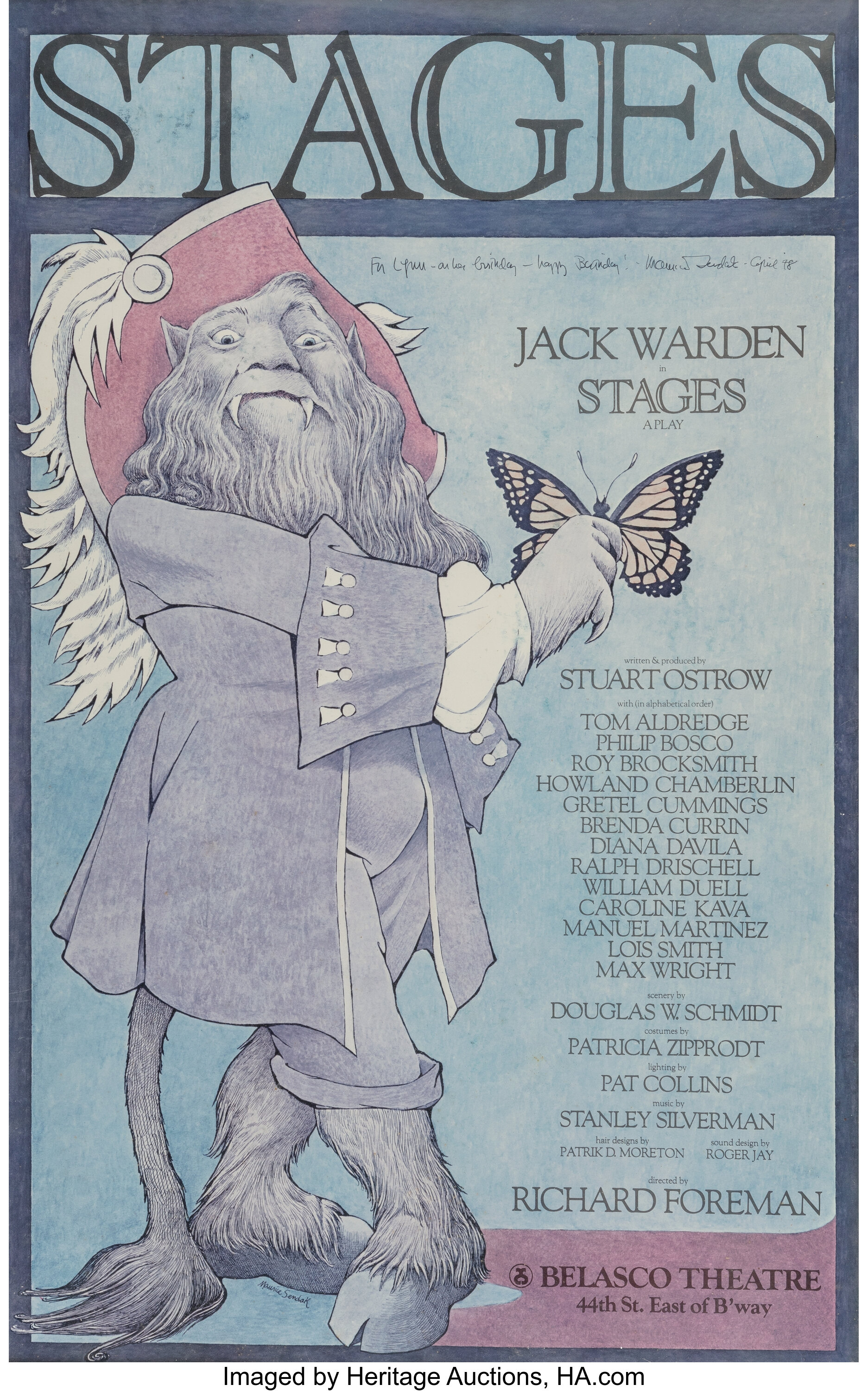 Maurice Sendak (American, 1928-2012). Stages, promotional poster, | Lot ...