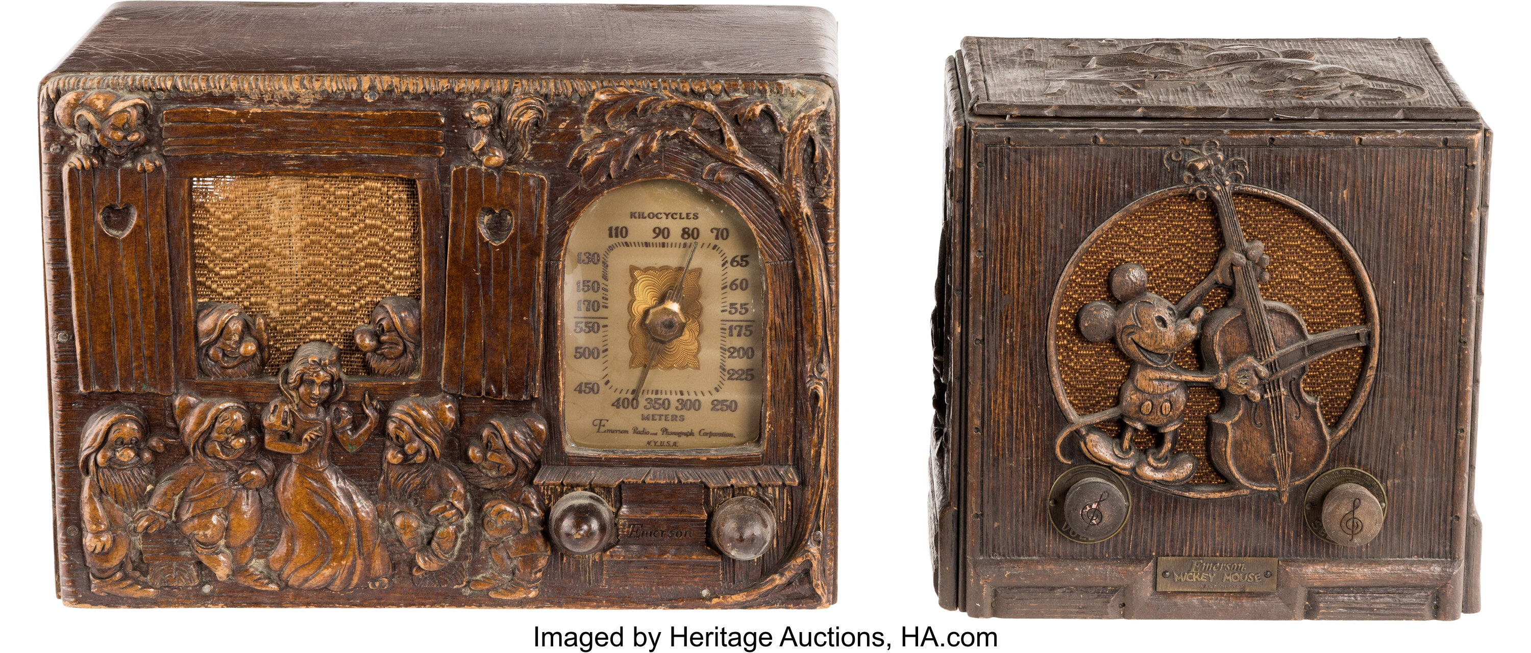 Mickey Mouse and Snow White and the Seven Dwarfs Table Radios Group ...