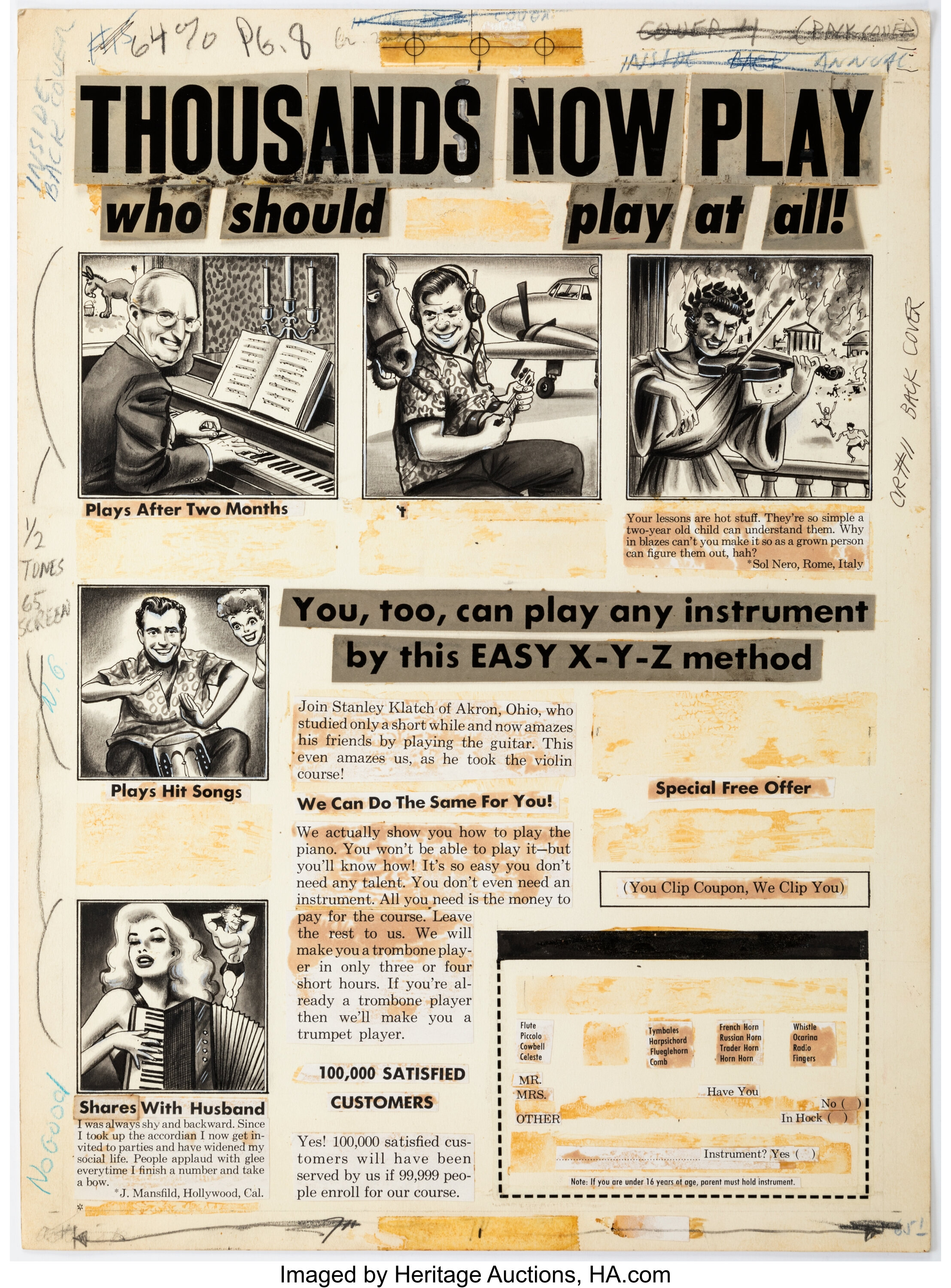 Bill Elder Cracked #11 Back Cover "Thousands Now Play Who Should | Lot ...
