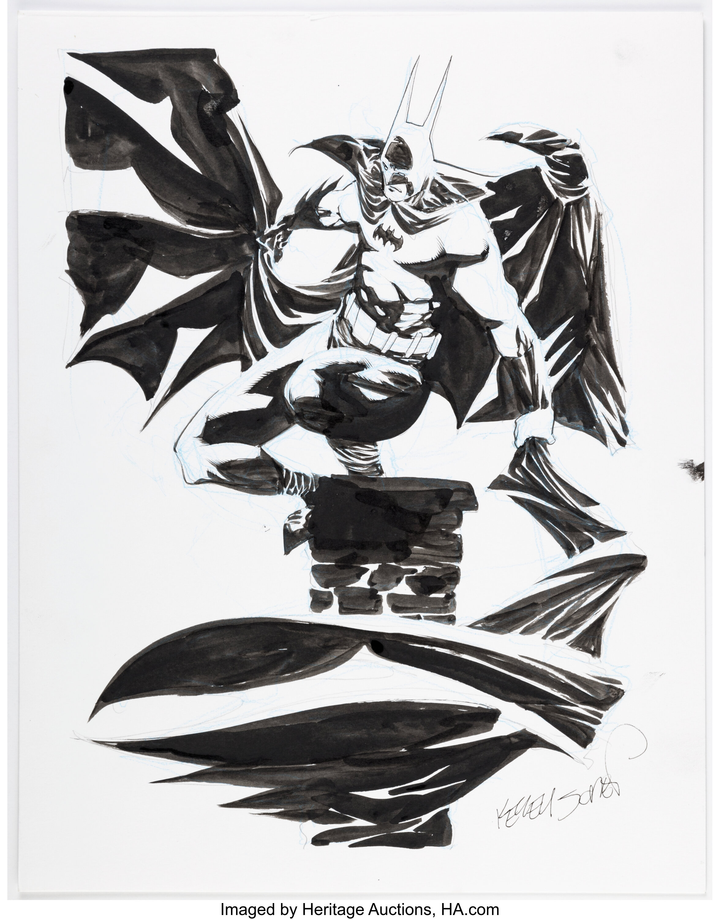 Kelley Jones - Batman Illustration Original Art (undated).... | Lot ...