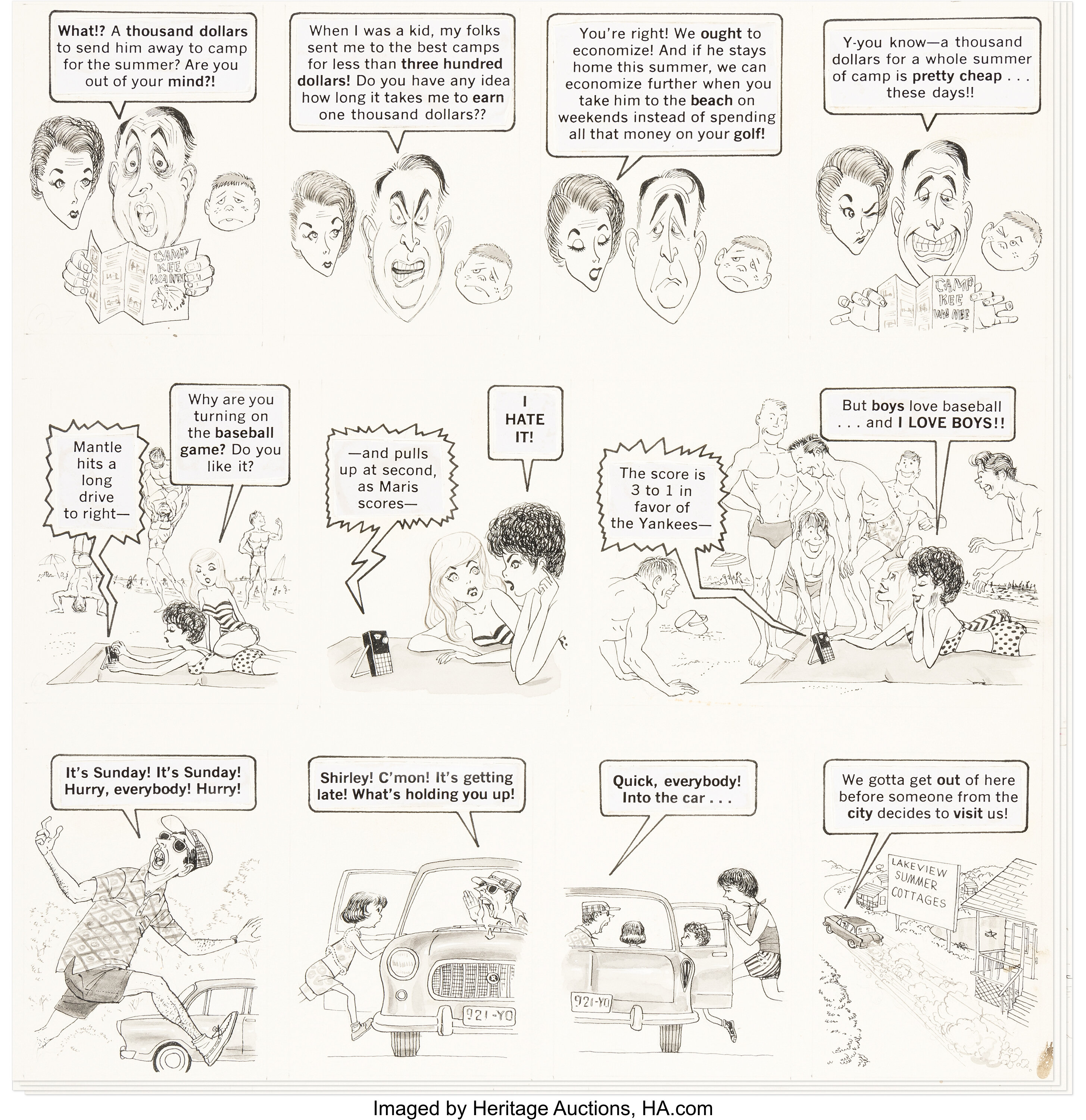 Dave Berg MAD #73 Complete 4-Page Story "The Lighter Side of Summer ...