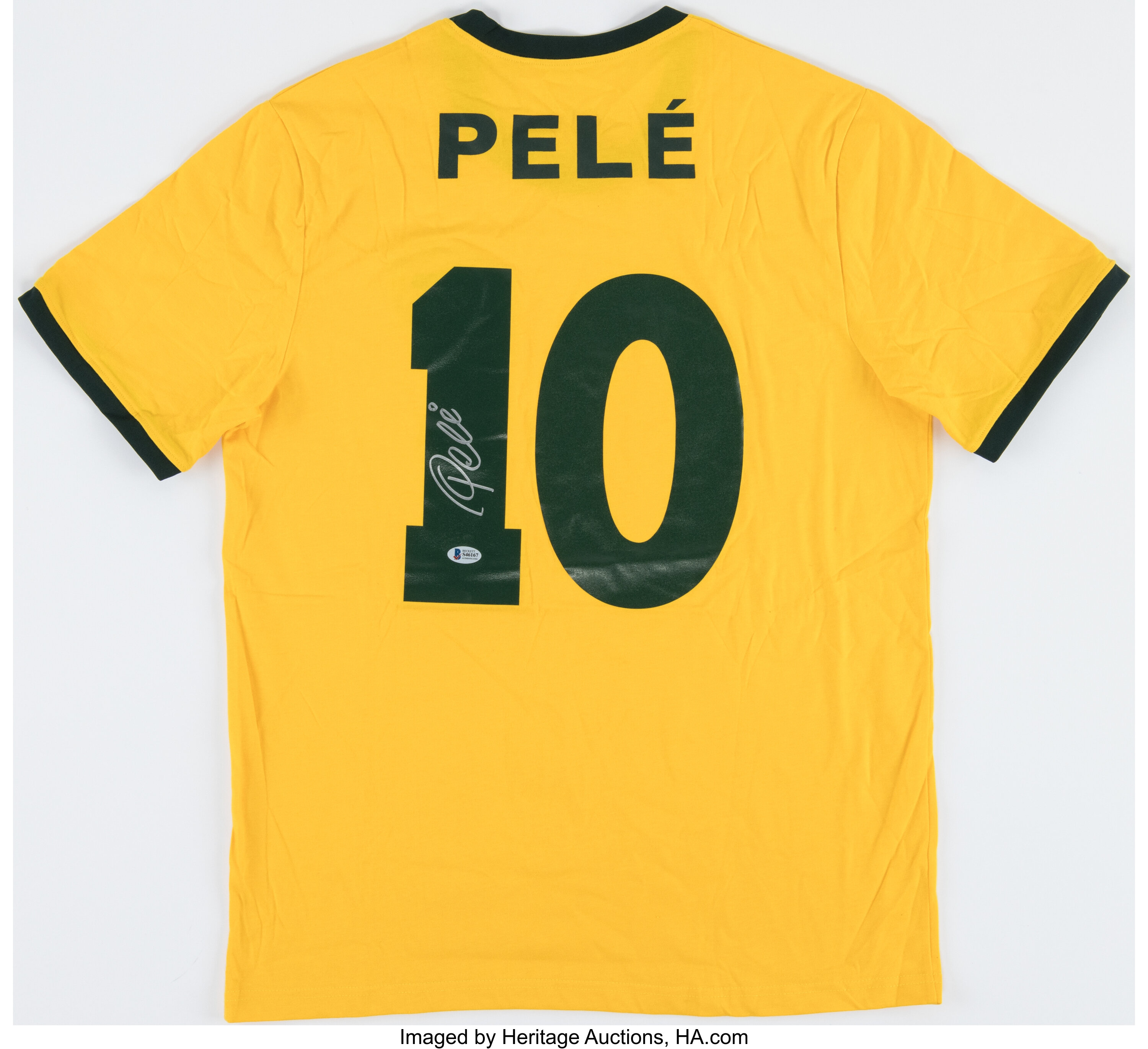 Pele Signed CBD Brazil Jersey Shirt.... Soccer Collectibles | Lot ...