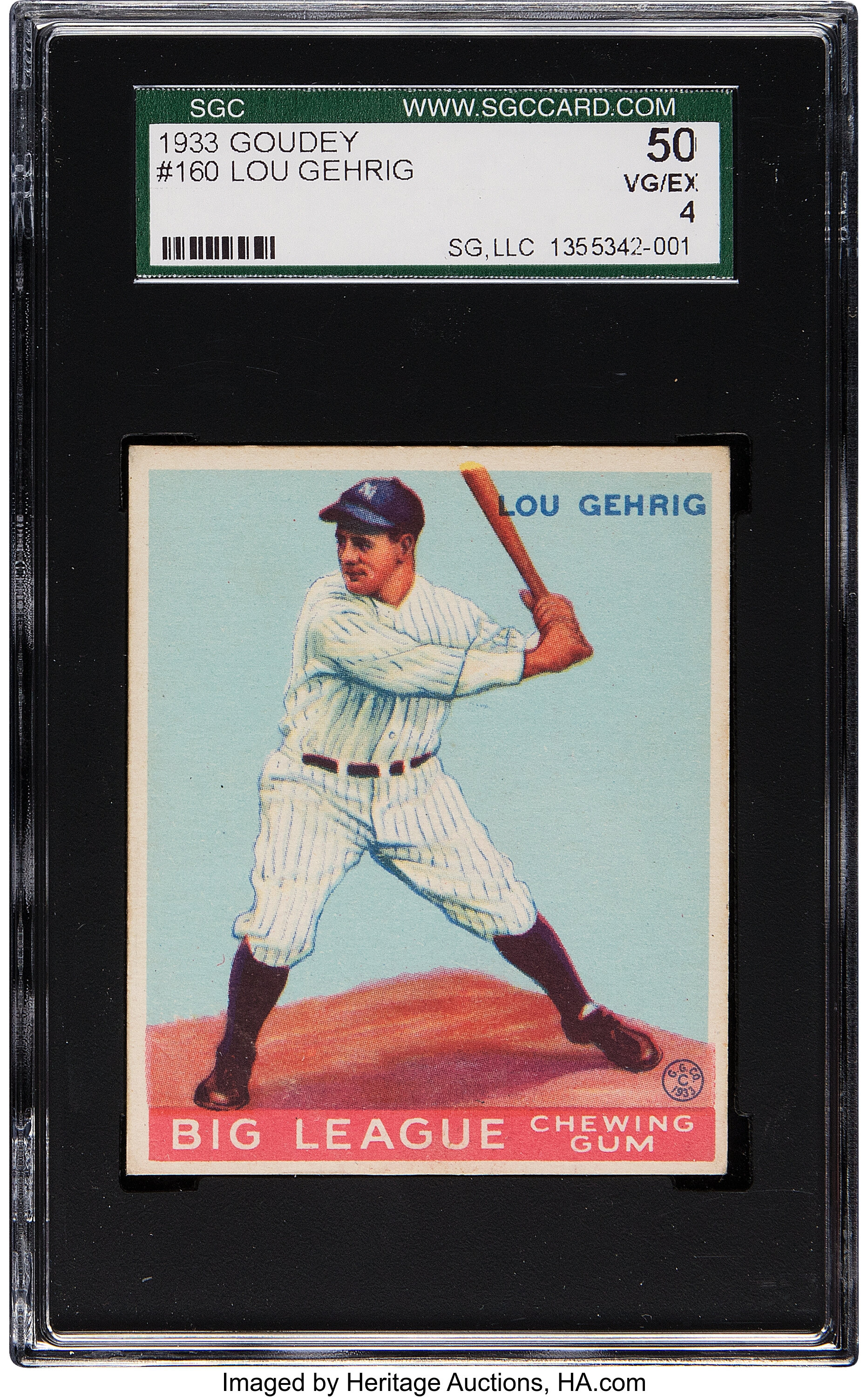 1933 Goudey Lou Gehrig #160 SGC 50 VG/EX 4.... Baseball Cards | Lot ...