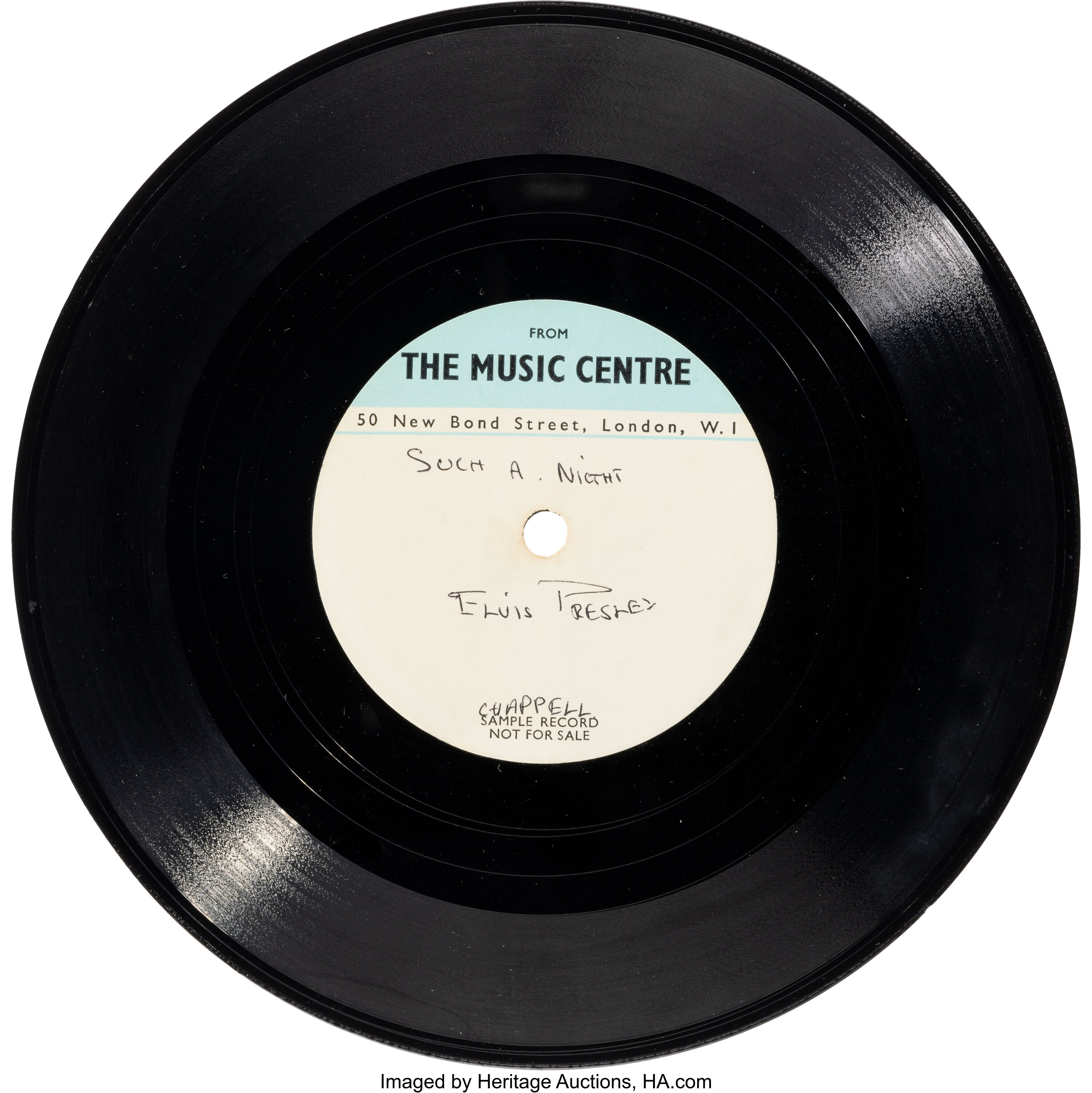 Elvis Presley "Such a Night" 7-Inch Acetate.... Music Memorabilia | Lot ...