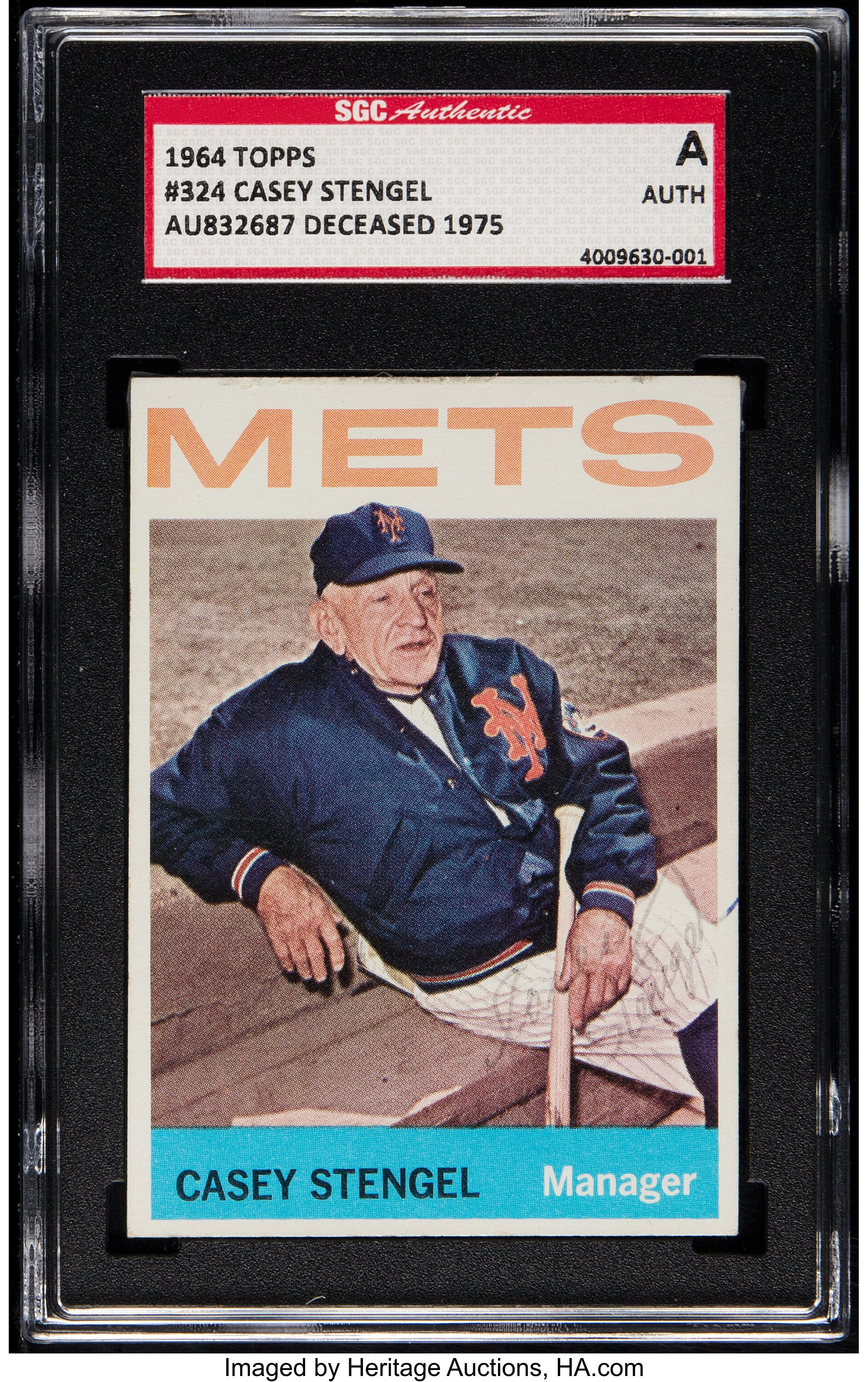 Signed 1964 Topps Casey Stengel #324 SGC Authentic. ... Baseball | Lot ...