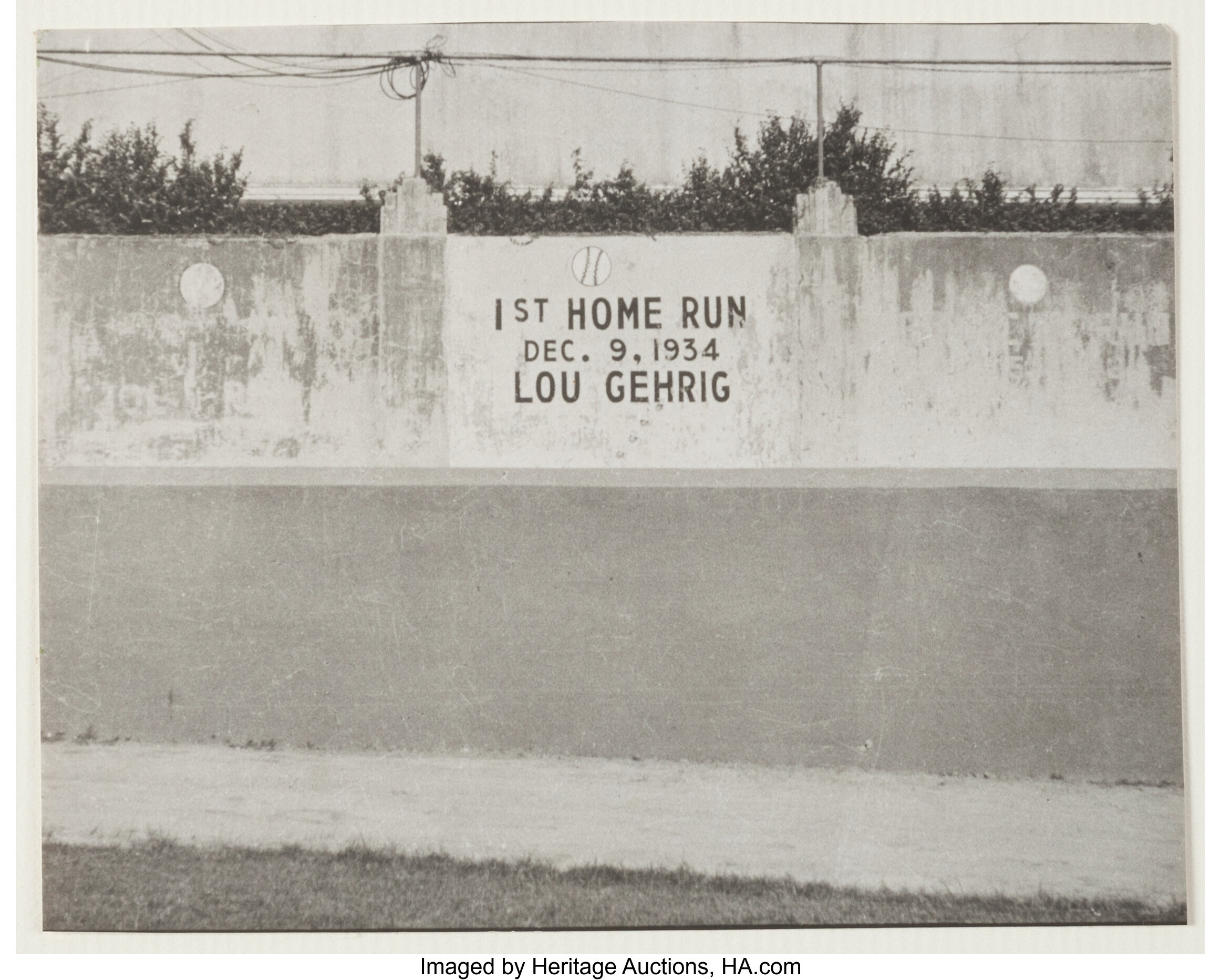 Circa 1953 Lou Gehrig "1st Home Run" Marker at Rizal Memorial | Lot ...