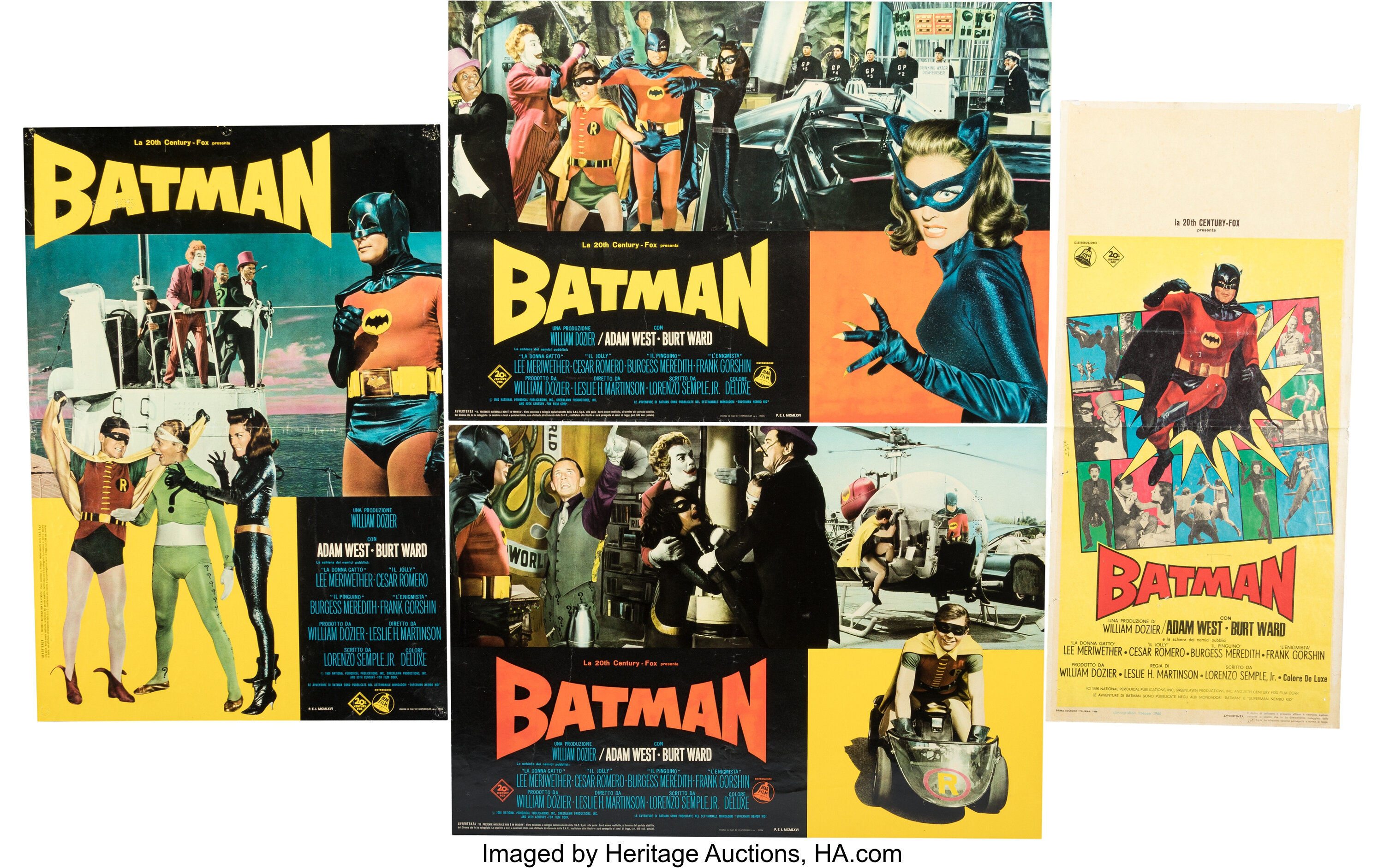 Batman Italian Movie Poster Lot (1966).... Movie/TV Memorabilia | Lot ...