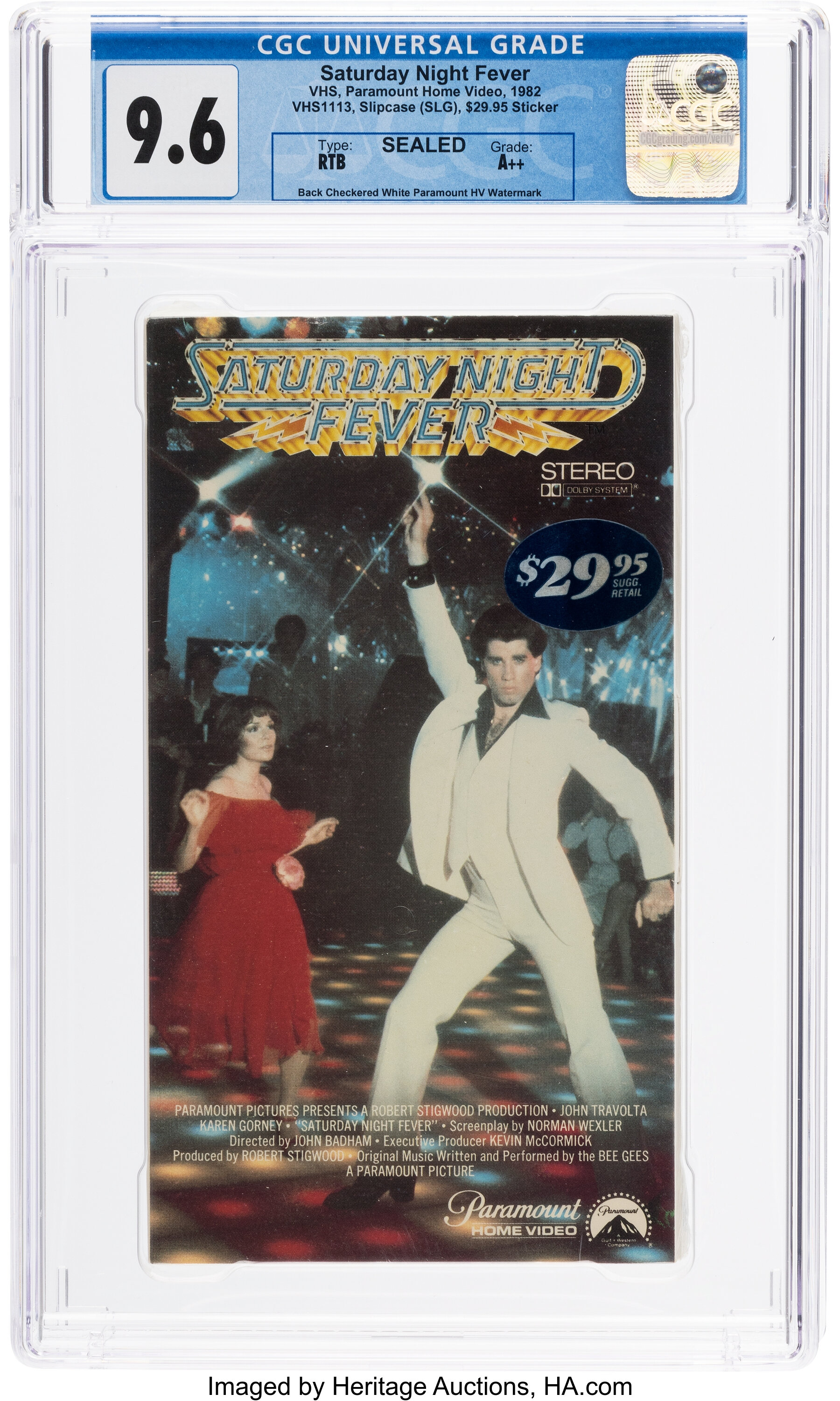 Saturday Night Fever VHS 1982 - CGC Home Video Box 9.6 and Seal | Lot ...