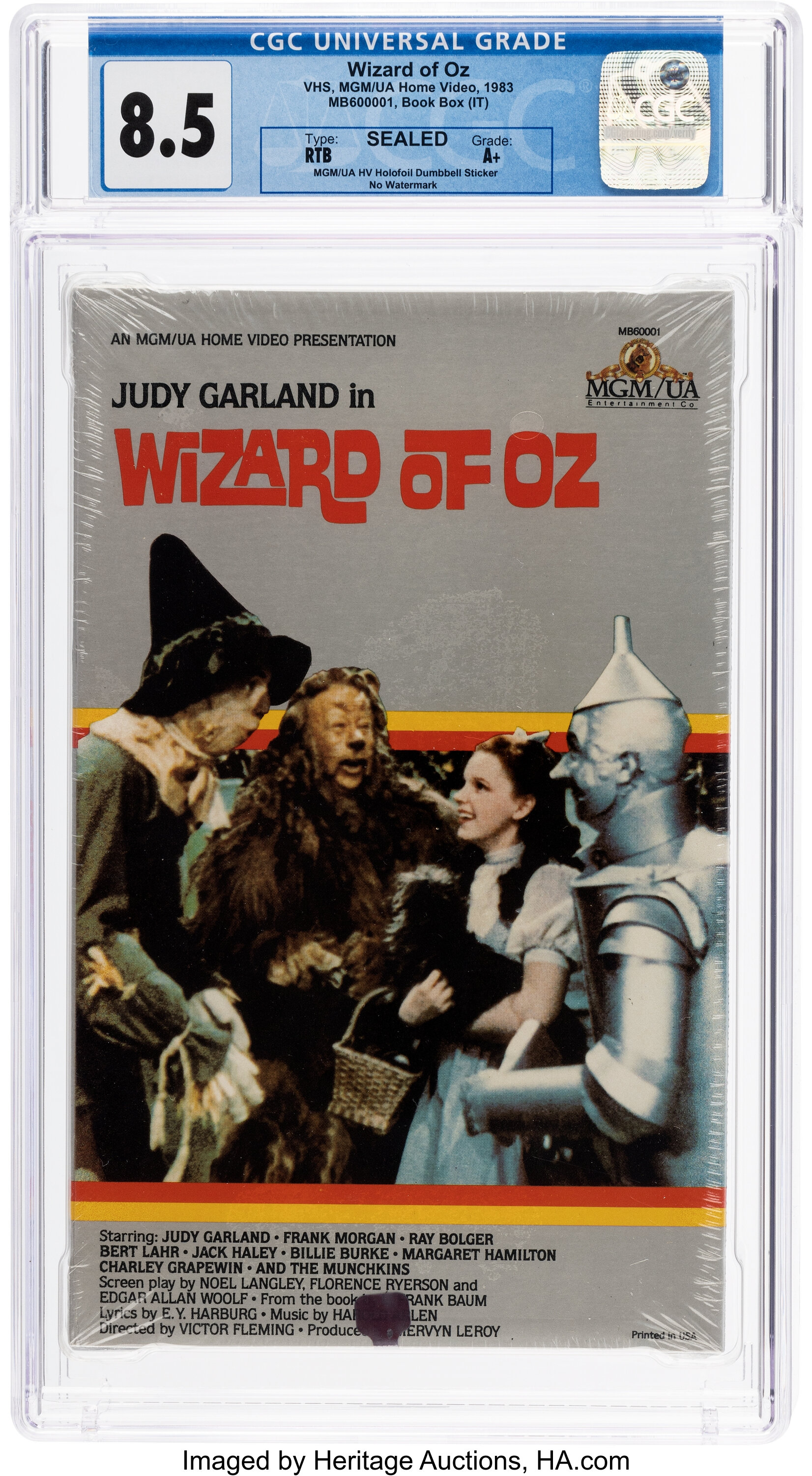 The Wizard Of Oz VHS 1983 - CGC Home Video Box 8.5 and Seal A+, | Lot ...