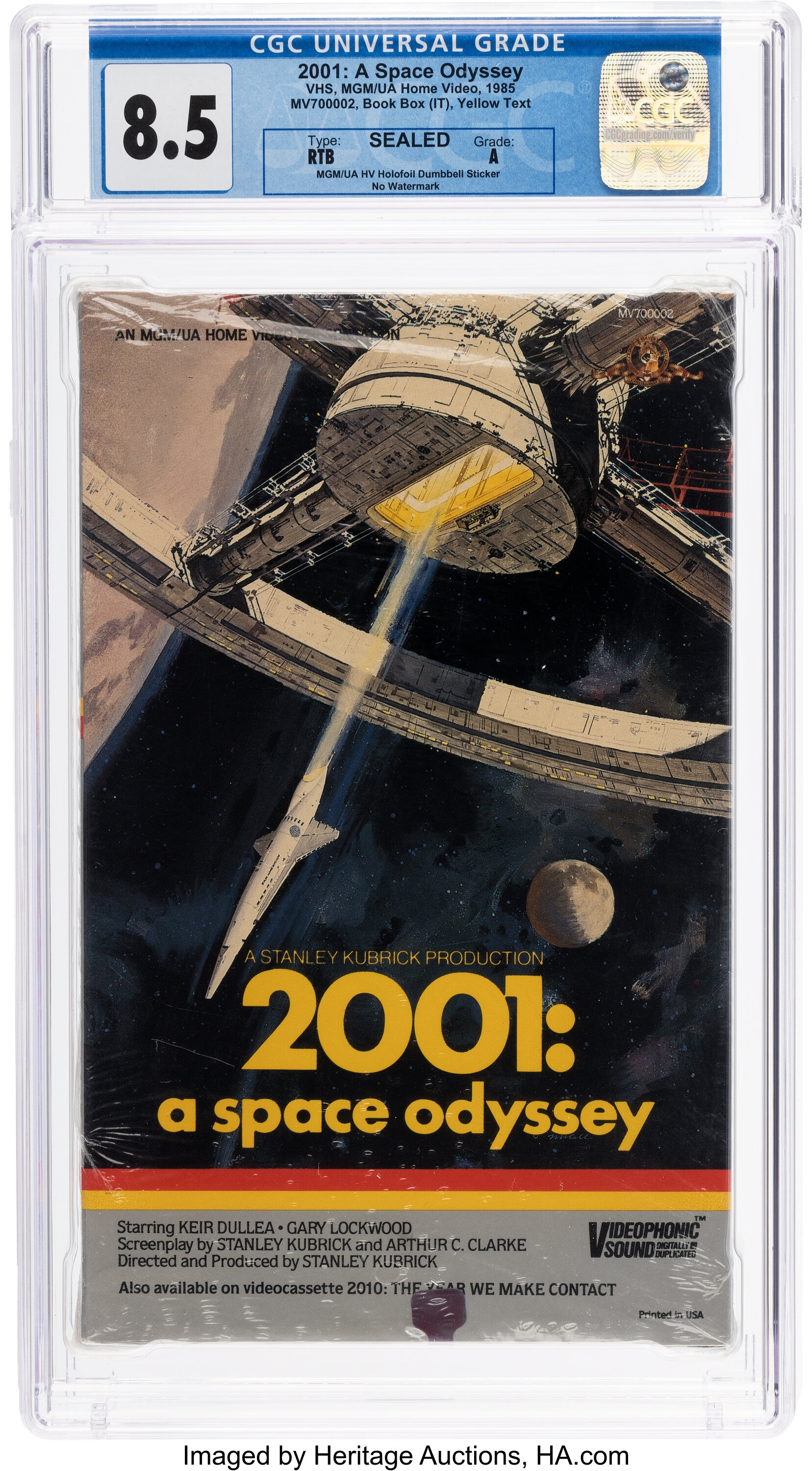 2001: A Space Odyssey VHS 1985 - CGC Home Video Box 8.5 and Seal A ...