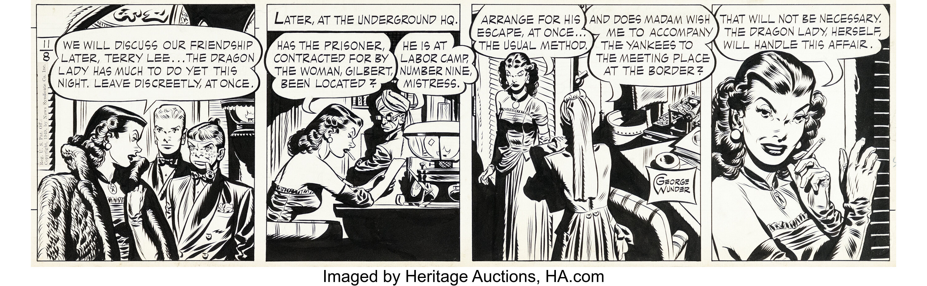 George Wunder Terry and the Pirates Daily Comic Strip Original Art ...