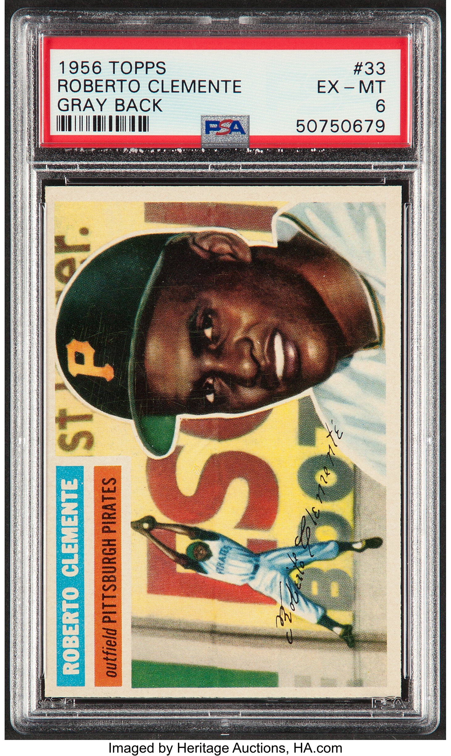 1956 Topps Roberto Clemente (Gray Back) #33 PSA EX-MT 6.... | Lot ...
