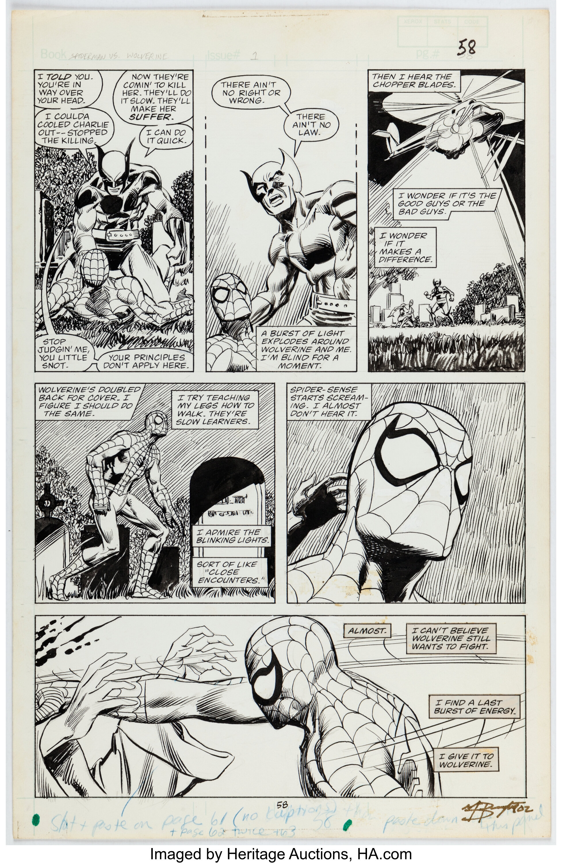 Mark Bright and Al Williamson Spider-Man vs. Wolverine #1 Story | Lot ...