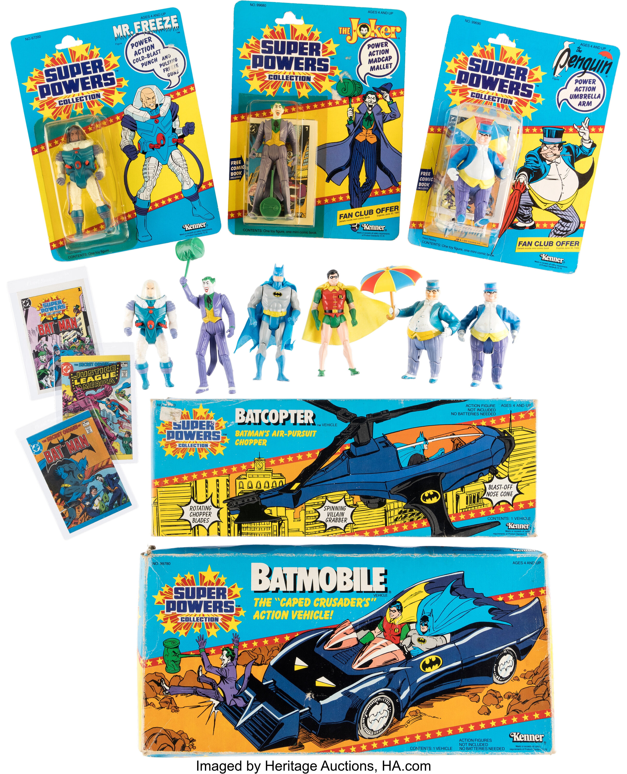 Batman Super Powers Lot with Batmobile and Batcopter (Kenner, | Lot ...