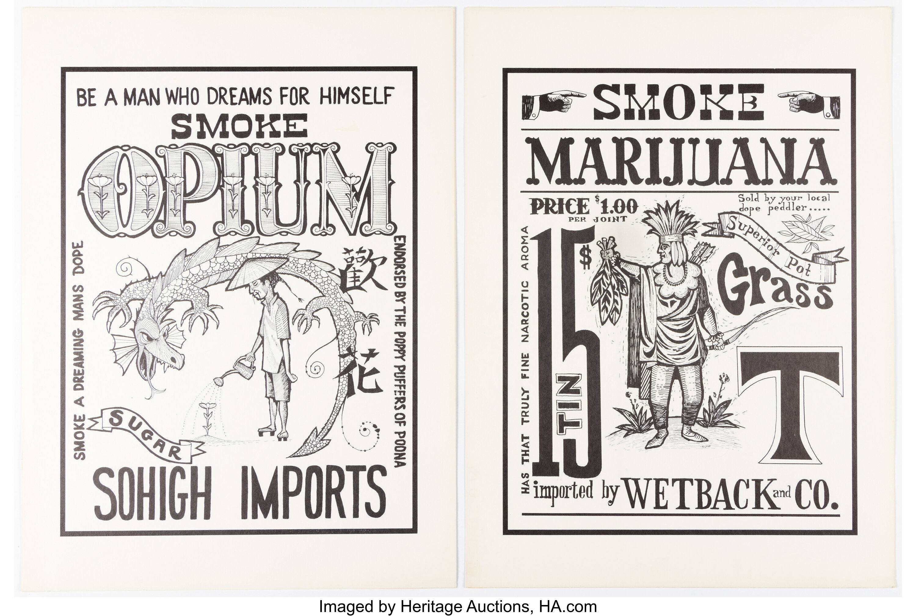 Crump - Headshop Posters Group of 2 (c. 1970s).... (Total: 2 Items ...