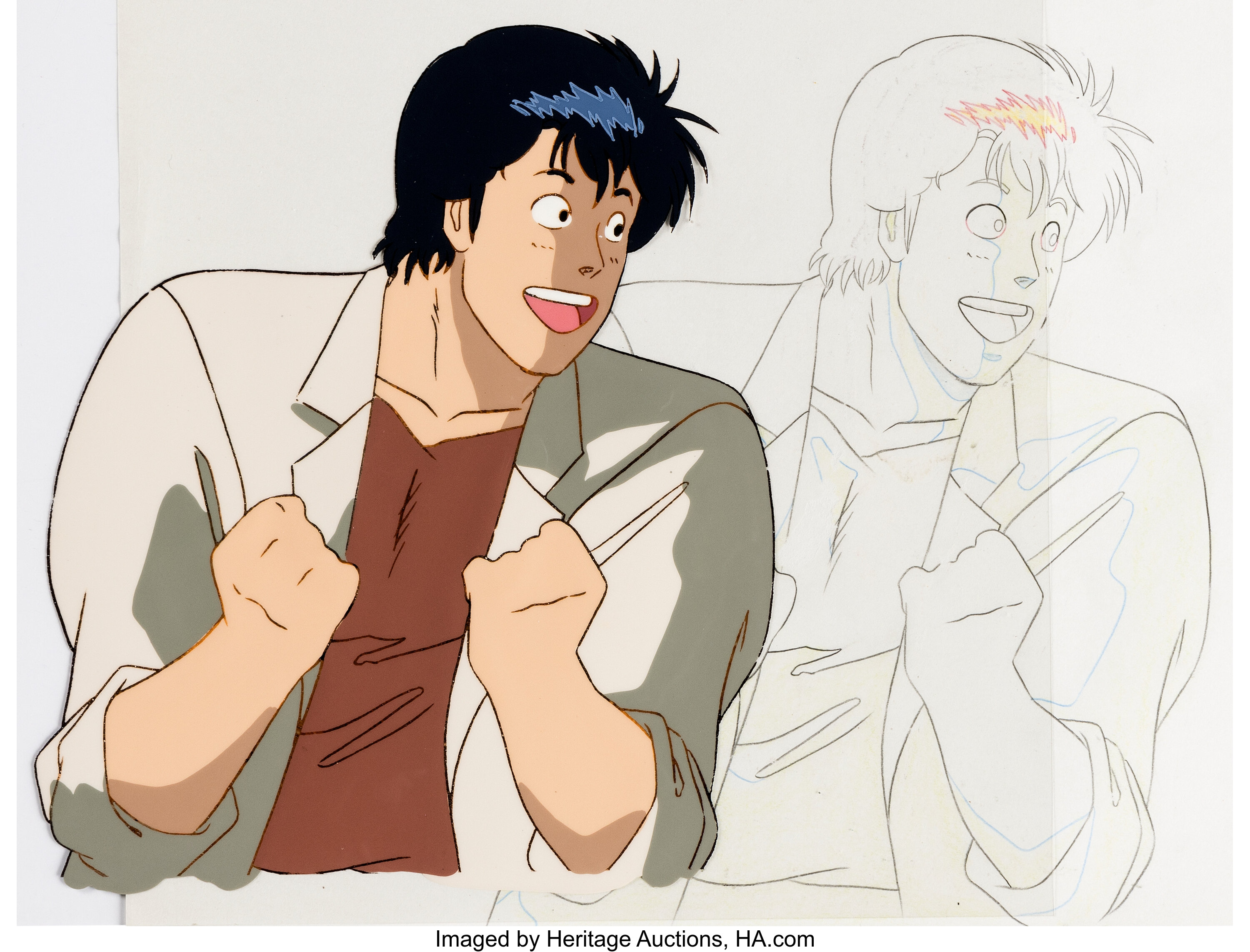 City Hunter Ryo Saeba Production Cel with Animation Drawing | Lot ...