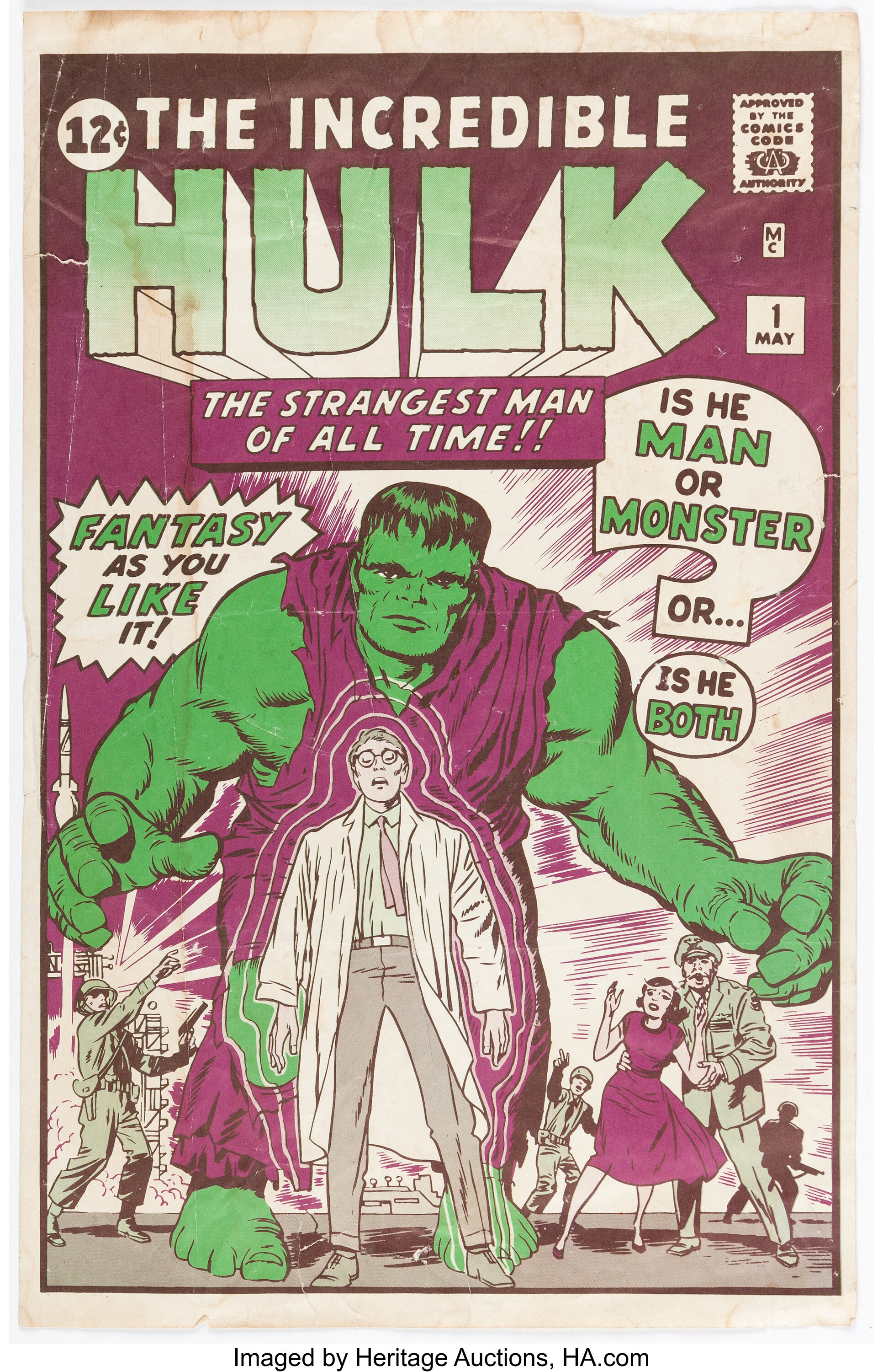 Incredible Hulk #1 Cover Reproduction Poster (Marvel, 1974).... | Lot ...
