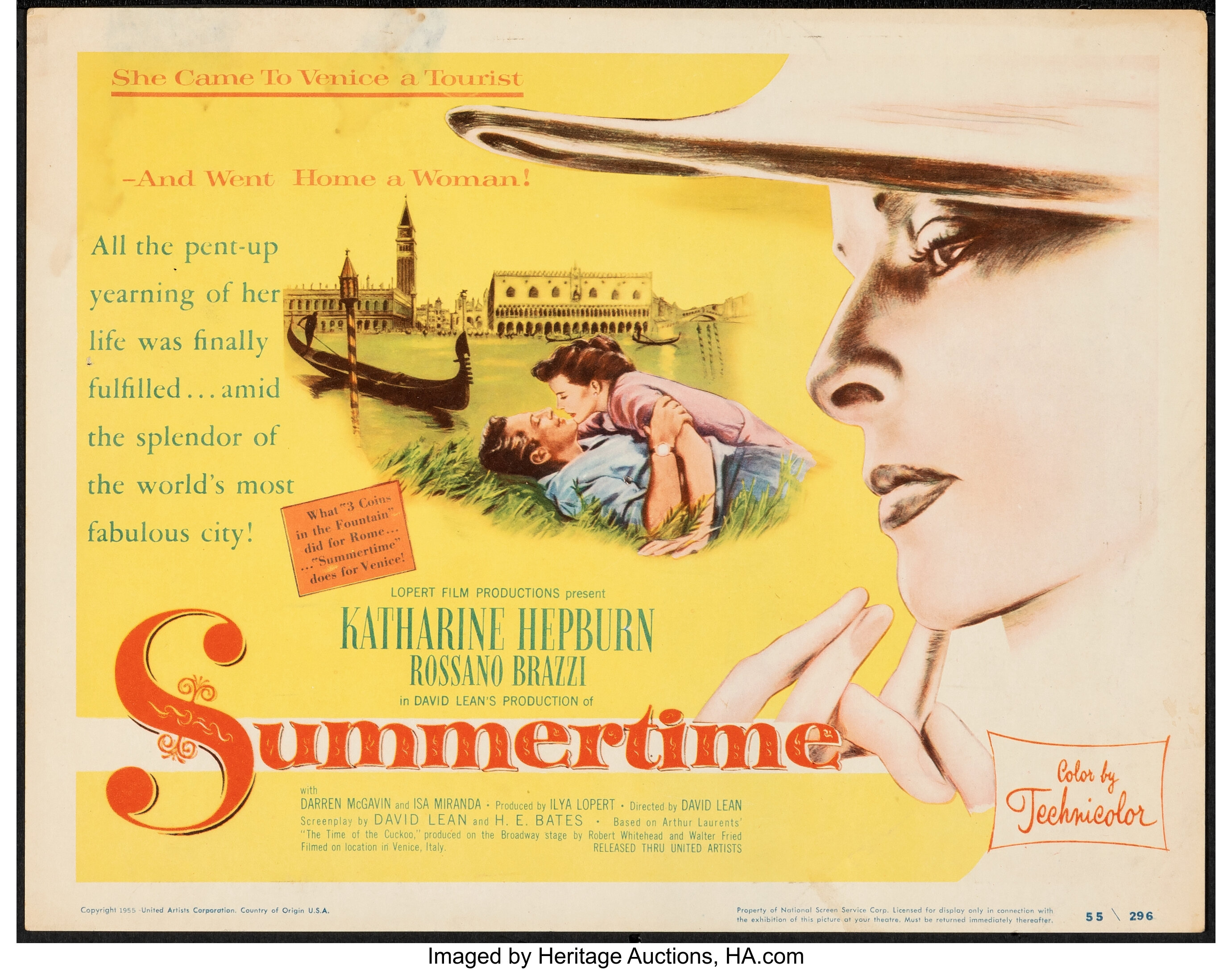 Summertime (United Artists, 1955). Fine/Very Fine. Title Lobby Card ...