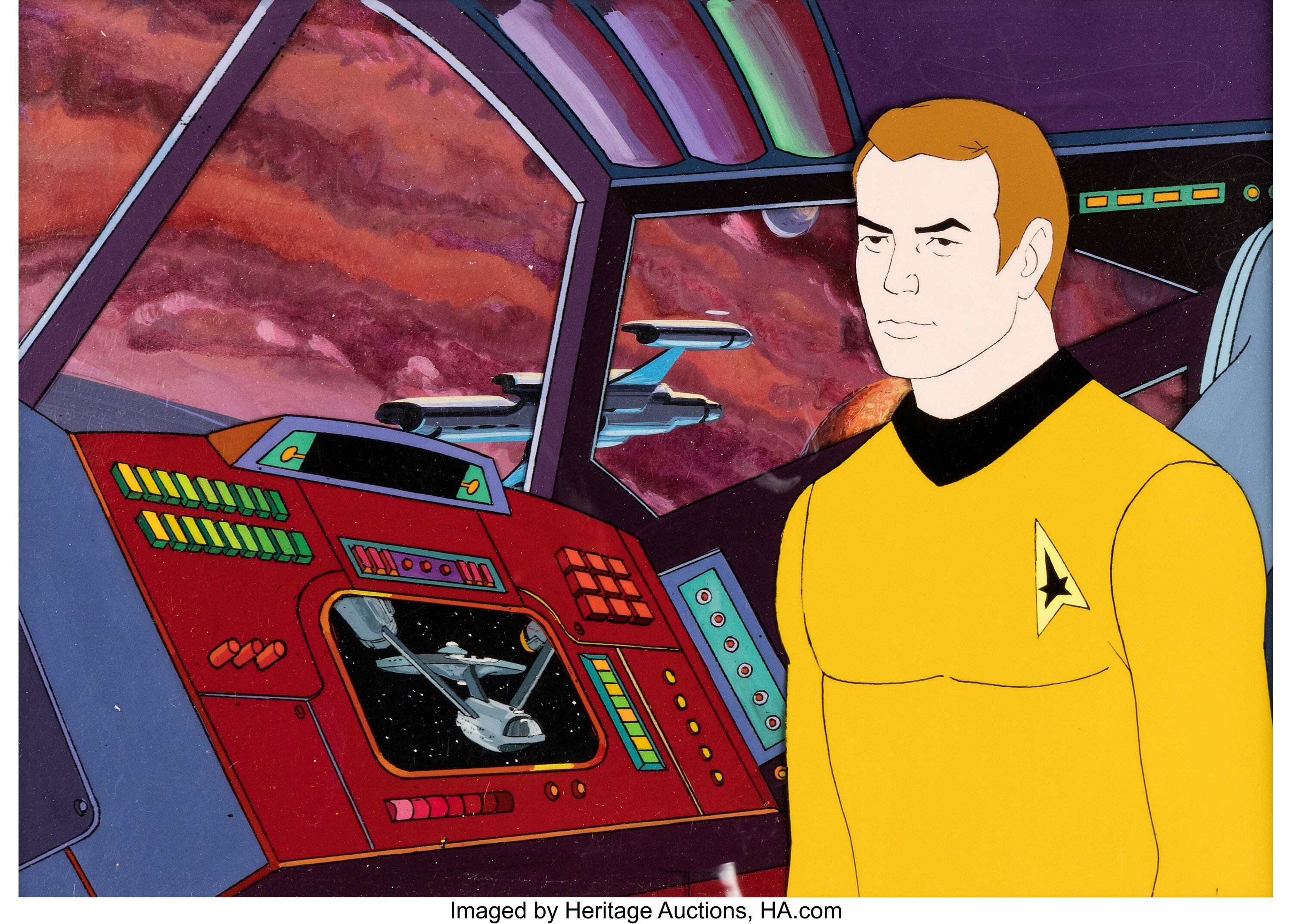 Star Trek: The Animated Series Captain Kirk Stock Production Cel | Lot ...