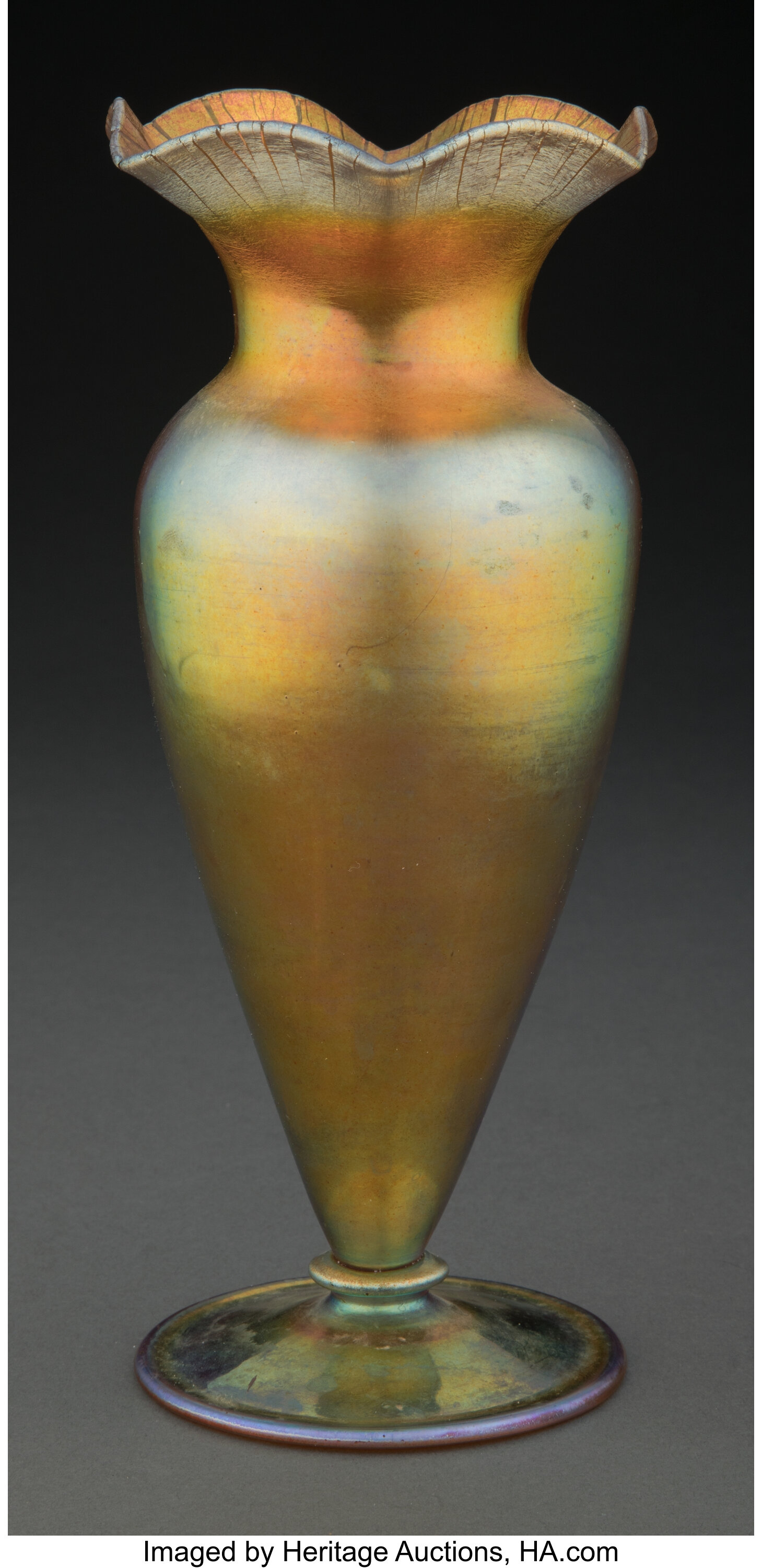 Steuben Gold Aurene Glass Vase, circa 1910. Marks: Aurene, 541. | Lot ...