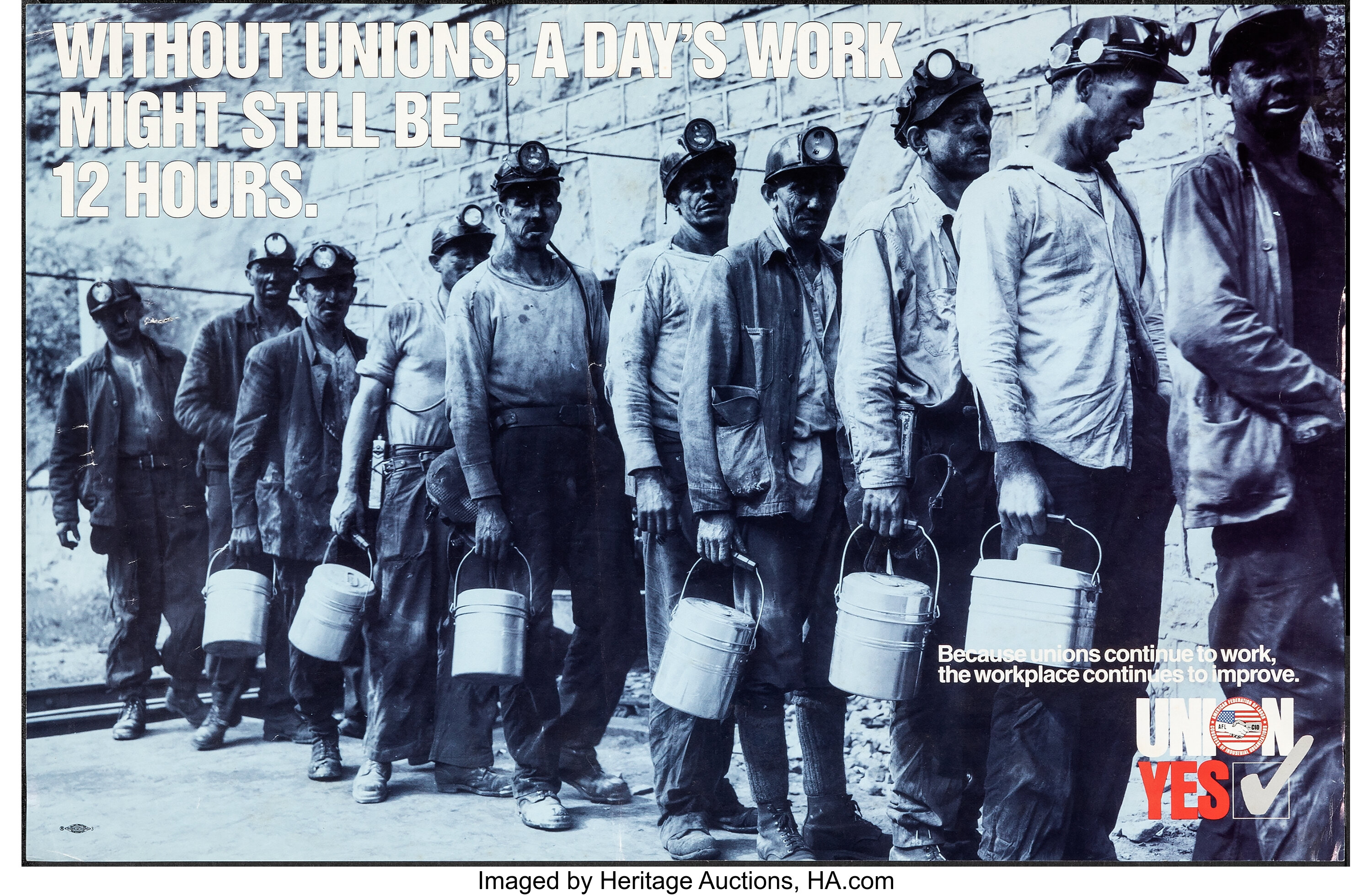 Union Yes (AFL-CIO, c. 1980s). Rolled, Very Fine. Political Posters ...