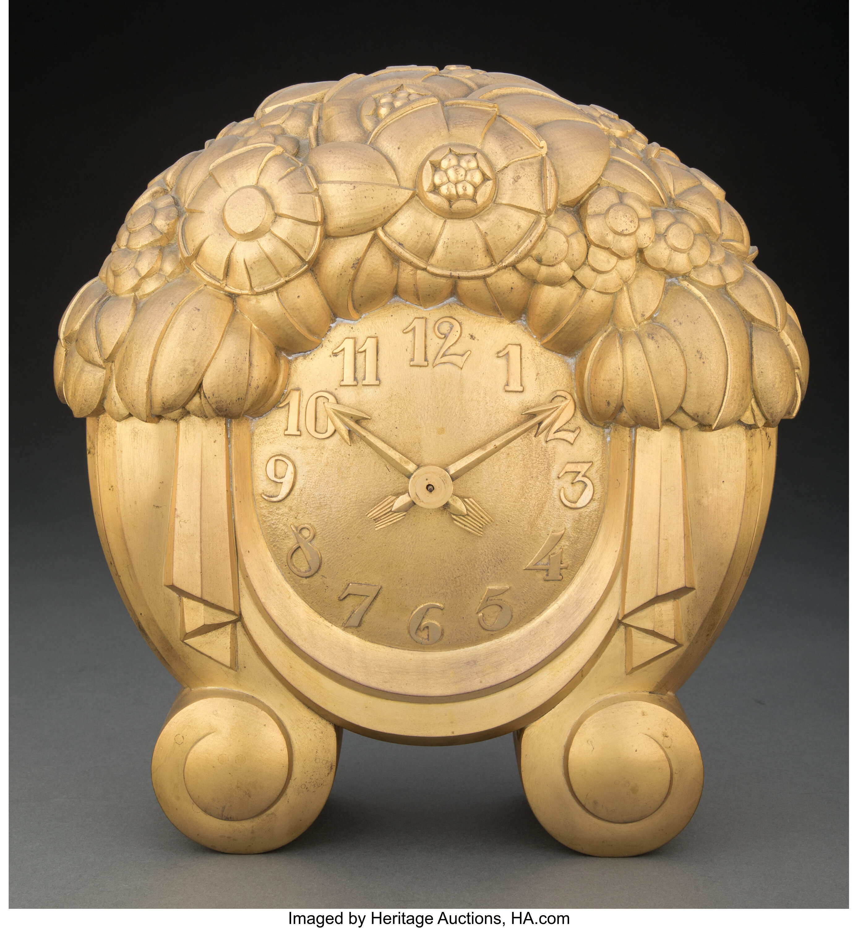 Rare Süe et Mare Gilt Bronze Mantel Clock, Model No. 5524, circa | Lot ...